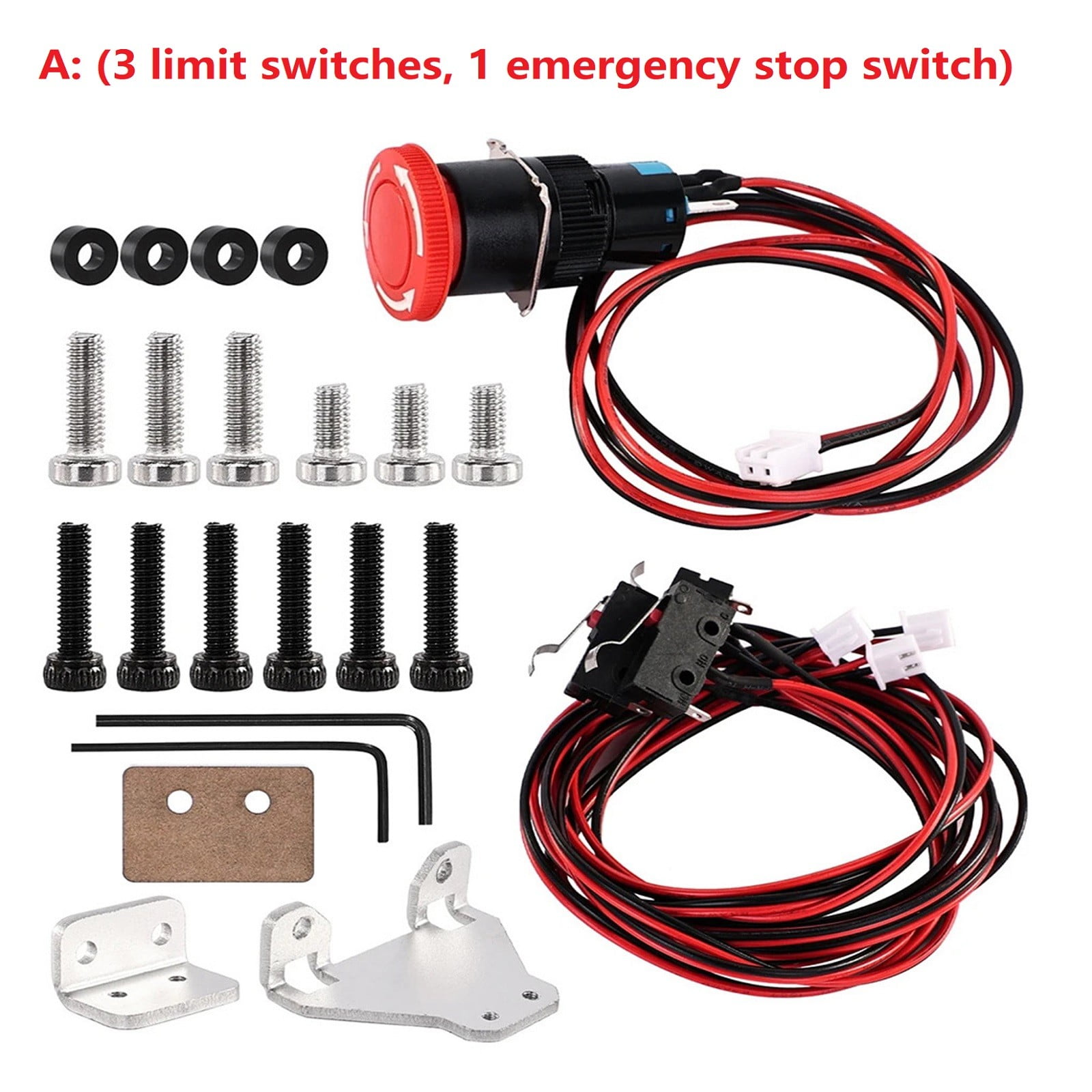 CAIJIEXI Black/Red 2 Pin Terminals Limit Switch Kit for 3018 PRO/3018 ...