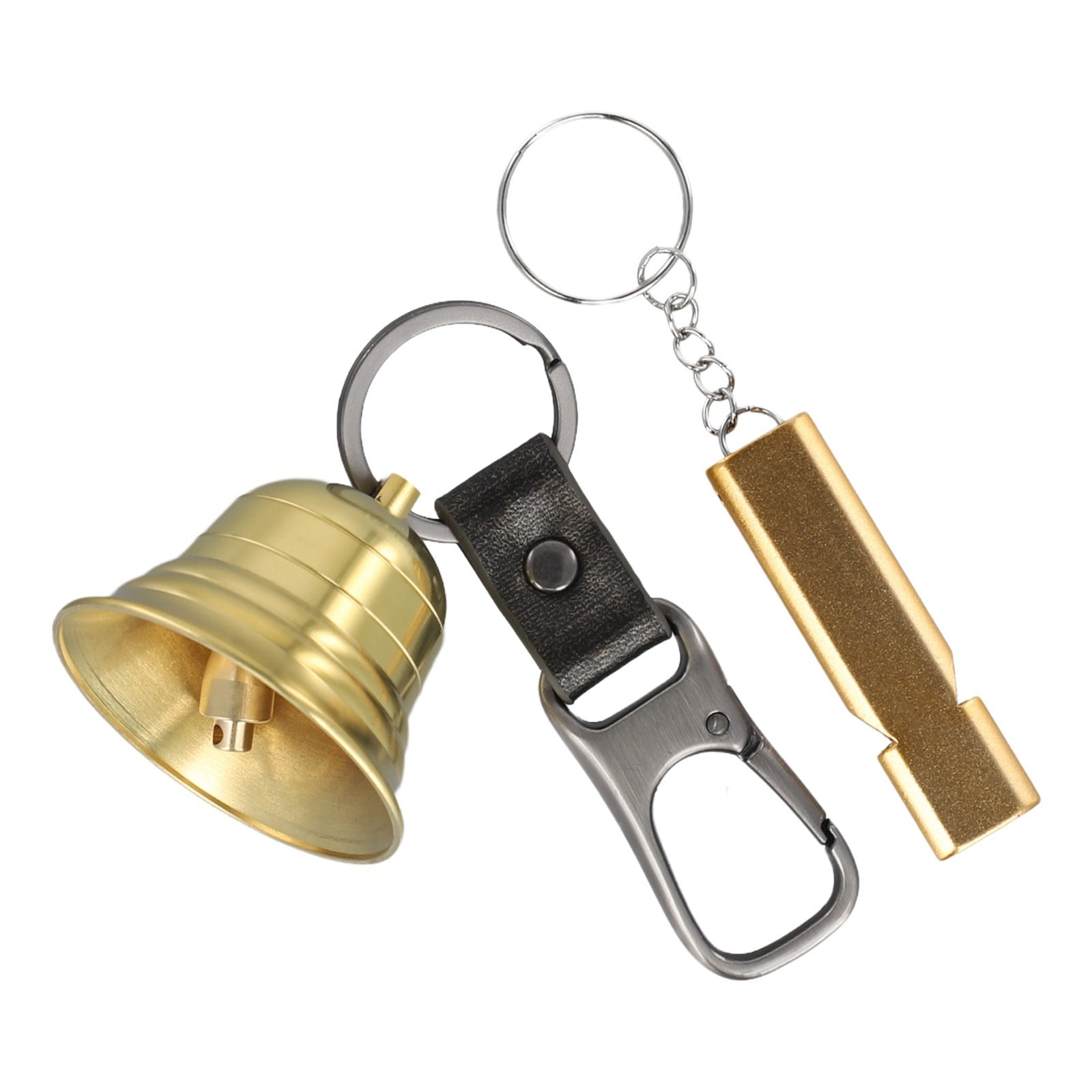 CAIJIEXI Brass Bear Bell with Whistle Carabiner Camping Protection for ...