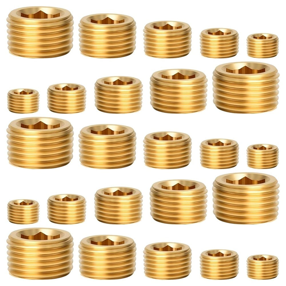 CAIJIEXI Brass Pipe Adapter Combination Kit Npt Male Hexagon Threaded ...