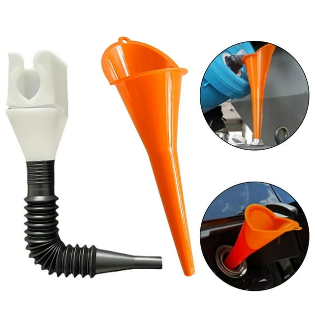 CAIJIEXI Car Long Stem Funnel Gasoline Oil Fuel Filling Flexible ...