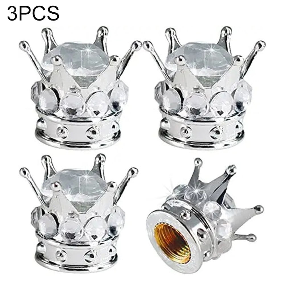 CAIJIEXI Crown Style Car Tire Air Valve Cover Dust Covers Auto Wheel ...