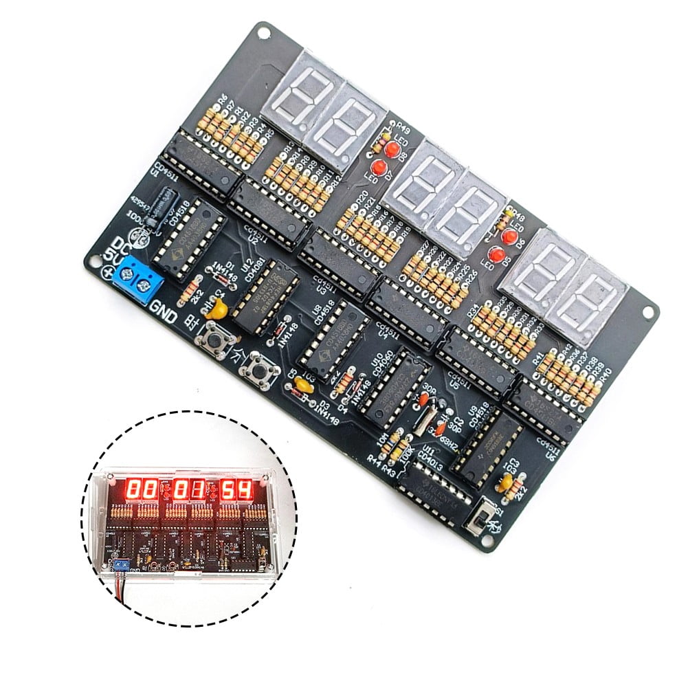 CAIJIEXI Digital Circuit Clock Kit Soldering Parts Bit Digital Circuit ...