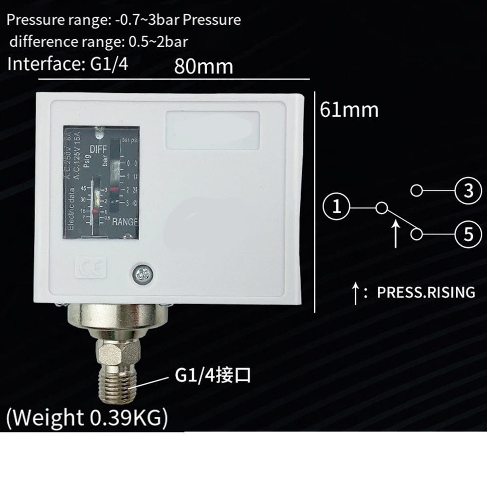 CAIJIEXI Electronic Pressure Controller Switch Water Pump Pressure Regulator Switch Mgp110E ...