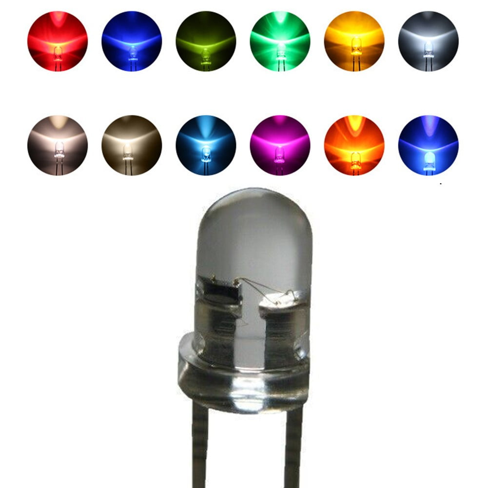 CAIJIEXI F5mm Round Head Mist Straight Multi-Color Light-Emitting Tube ...