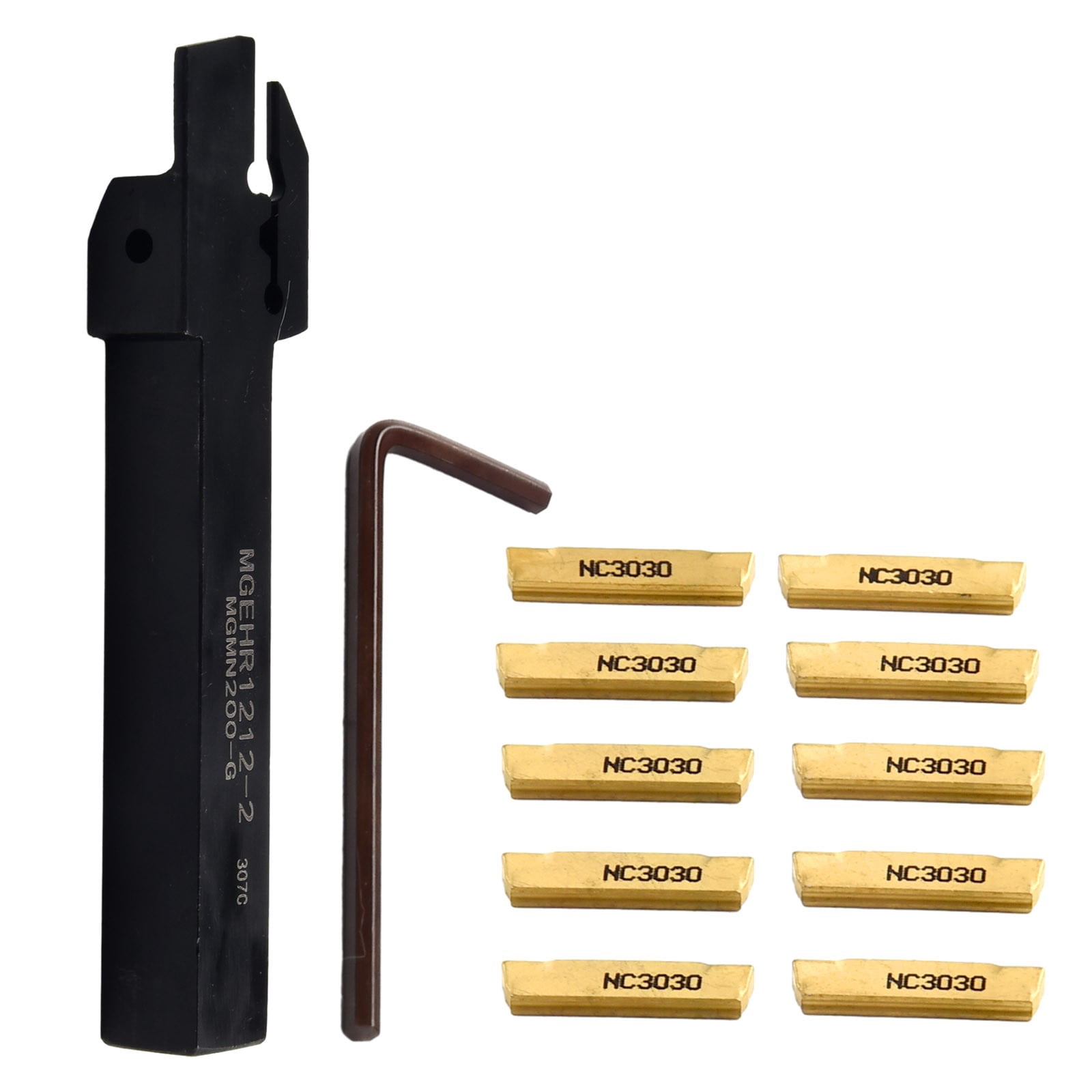 CAIJIEXI MGEHR1212-2 12x12mm Lathe Cutter Grooving Tool Holder with 10x ...