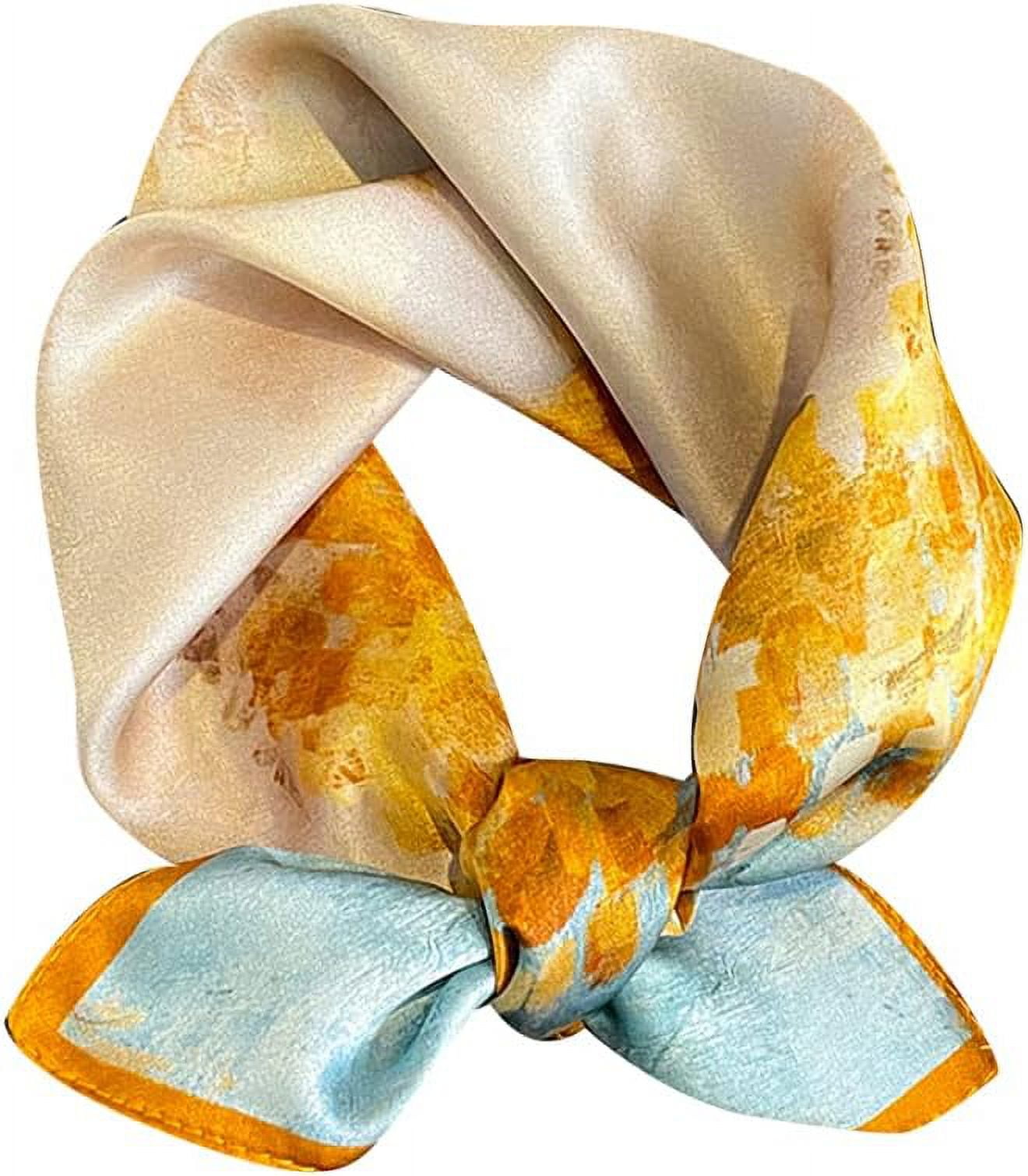 CAILDANL 100% Mulberry Silk Scarfs Small Square Scarf 21" x 21" Neck ...