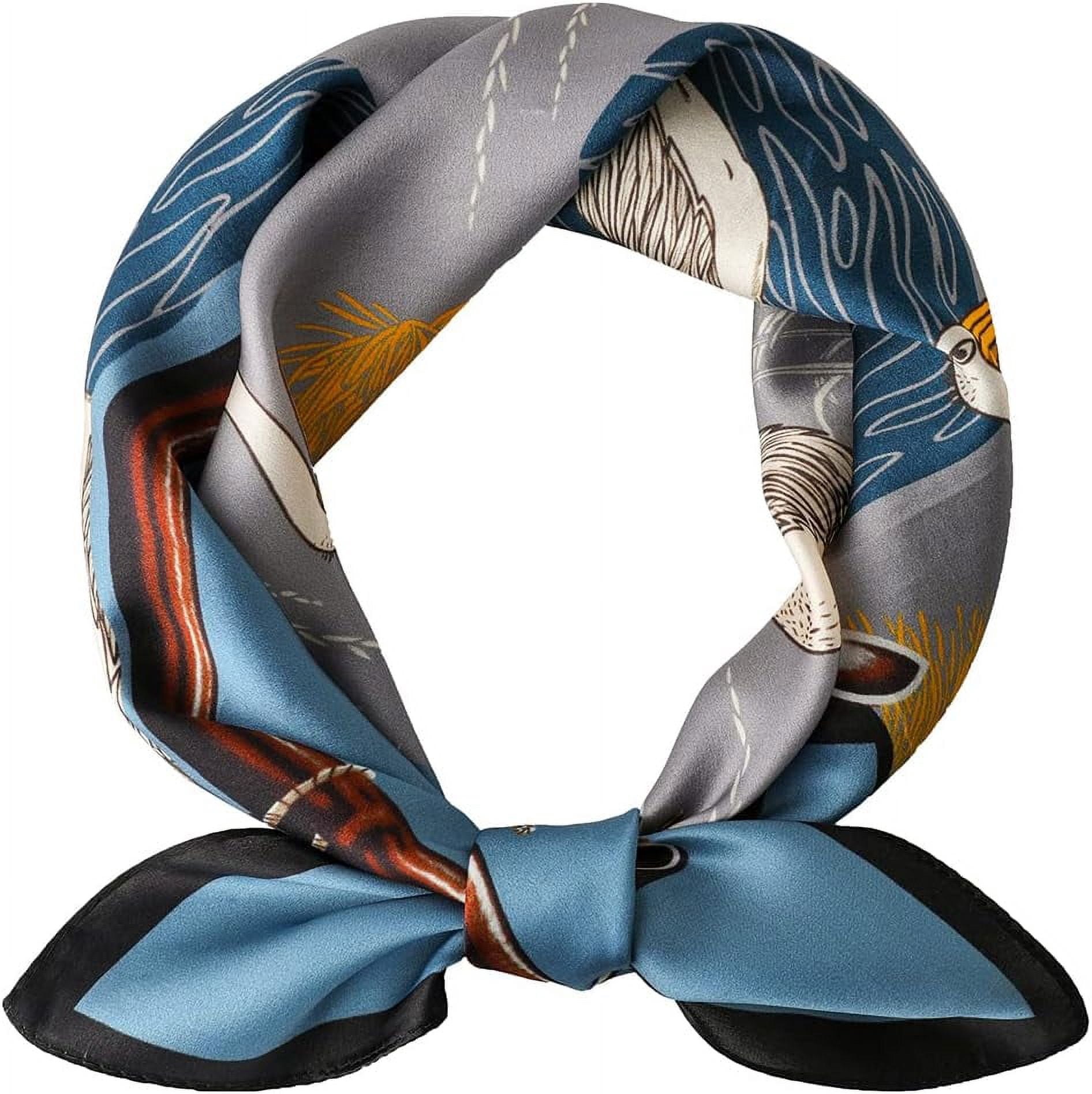 CAILDANL 100% Pure Mulberry Silk Square Scarf-27''x27 Lightweight Hair ...