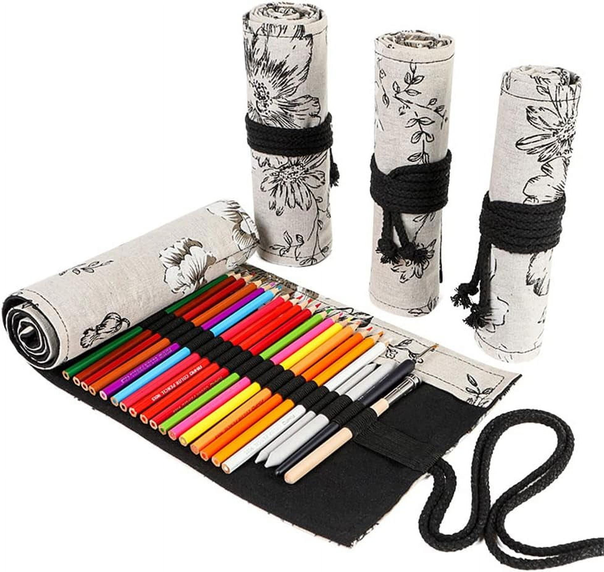 CAILDANL 24/36/72 Slots Pencil Wrap Pencil Rolls, Artist Colored ...