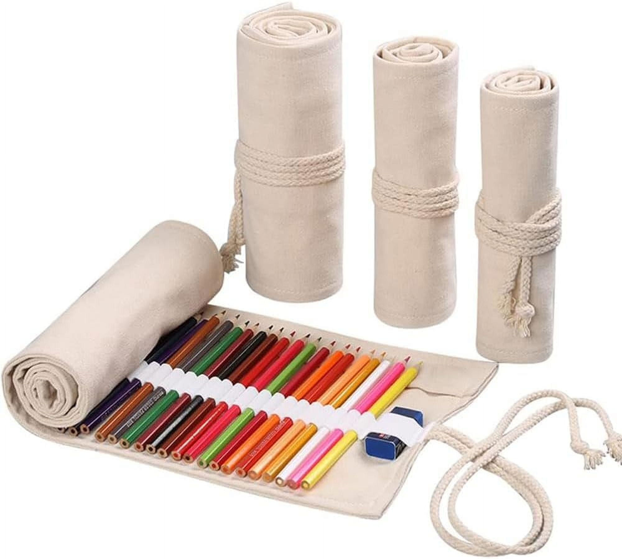 CAILDANL 24/36/72 Slots Pencil Wrap Pencil Rolls, Artist Colored ...