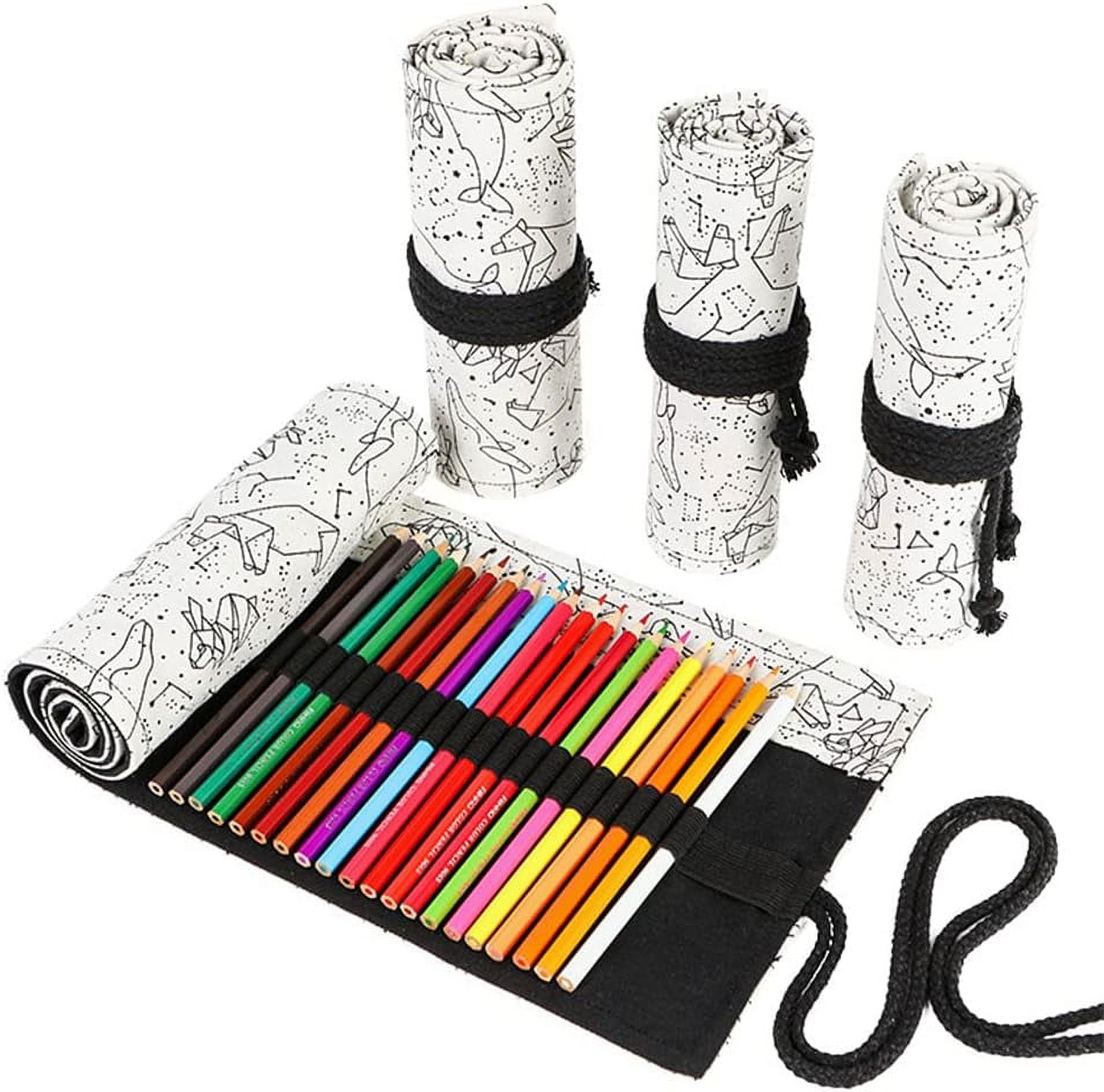 CAILDANL 24/36/72 Slots Pencil Wrap Pencil Rolls, Artist Colored ...