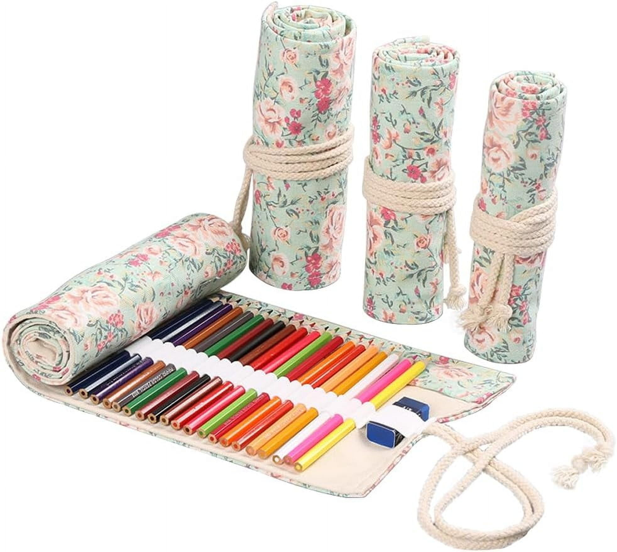 CAILDANL 24/36/72 Slots Pencil Wrap Pencil Rolls, Artist Colored ...
