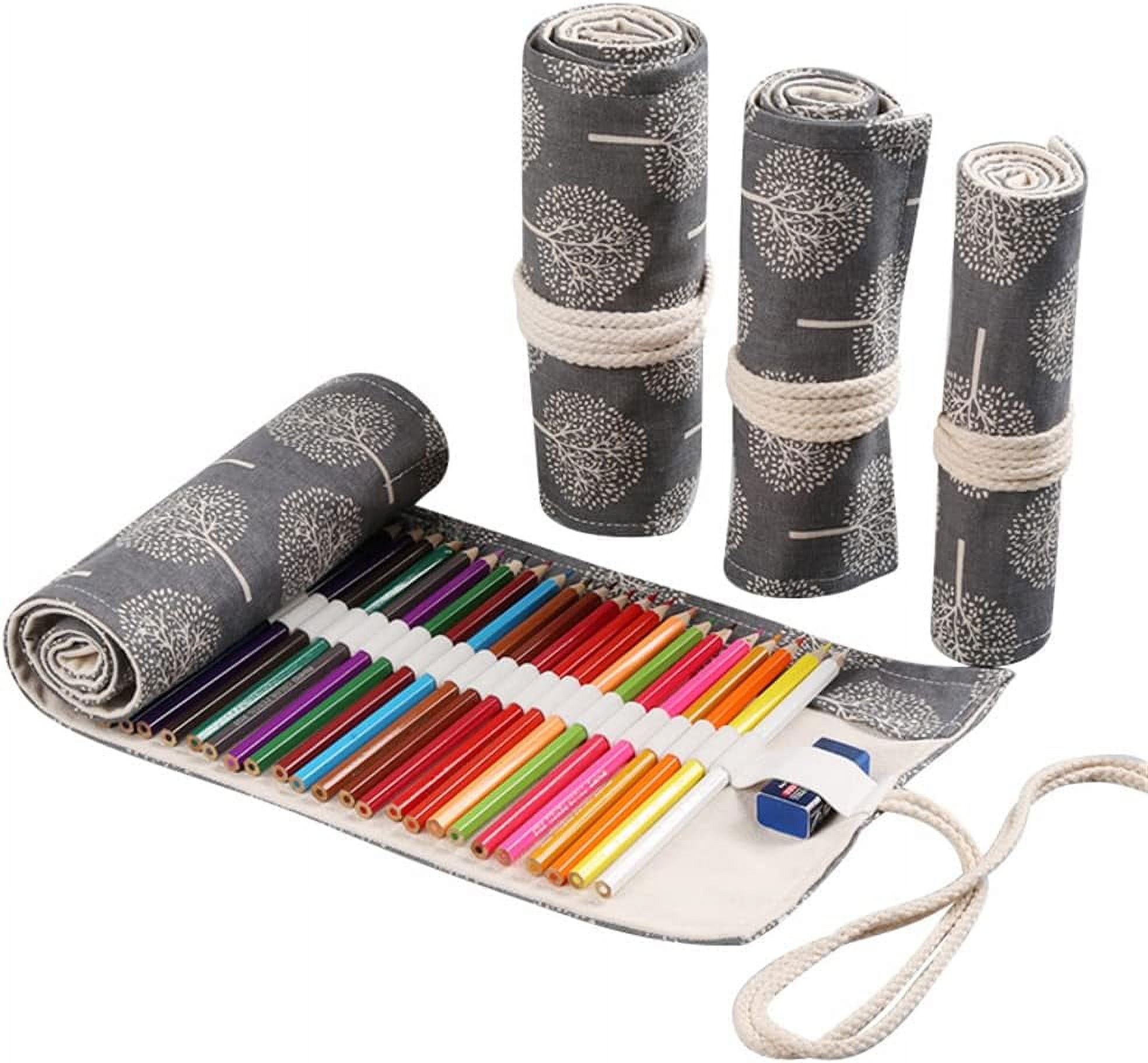 CAILDANL 24/36/72 Slots Pencil Wrap Pencil Rolls, Artist Colored ...