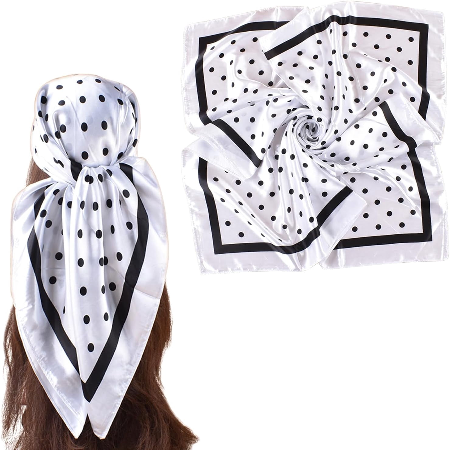 CAILDANL 35 Inches Silk Head Scarf-Satin Hair Scarves Silk Bandana ...