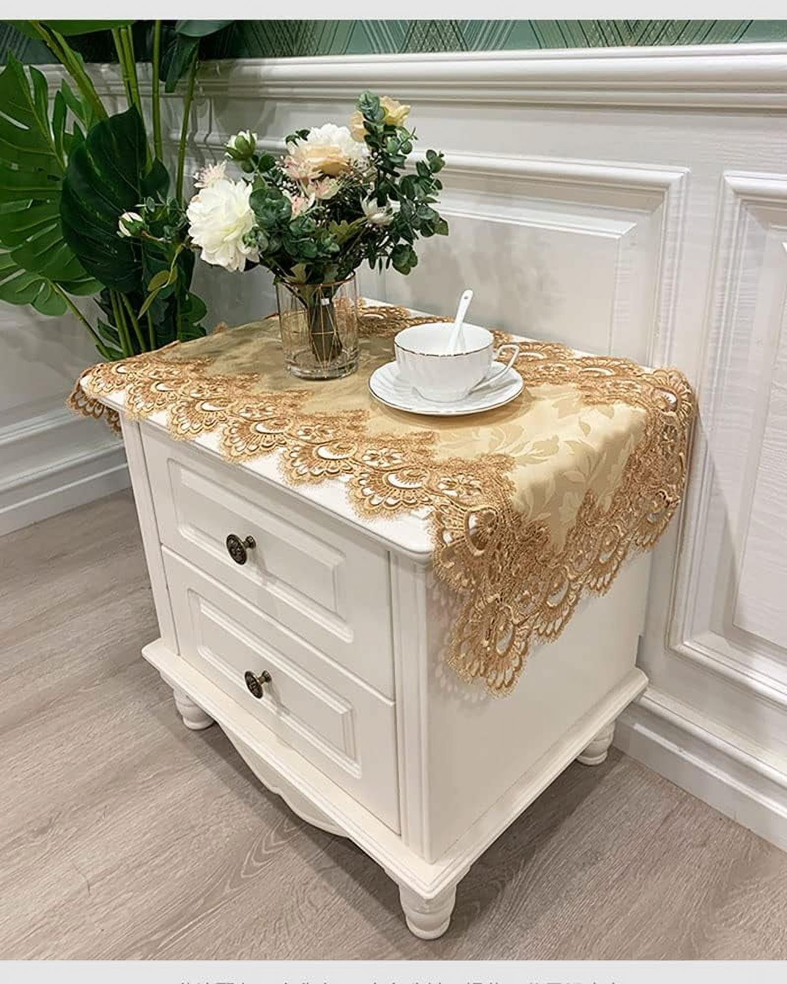 CAILDANL Bedside Tablecloth Lace Doilies for Side Table Cloth Runner ...