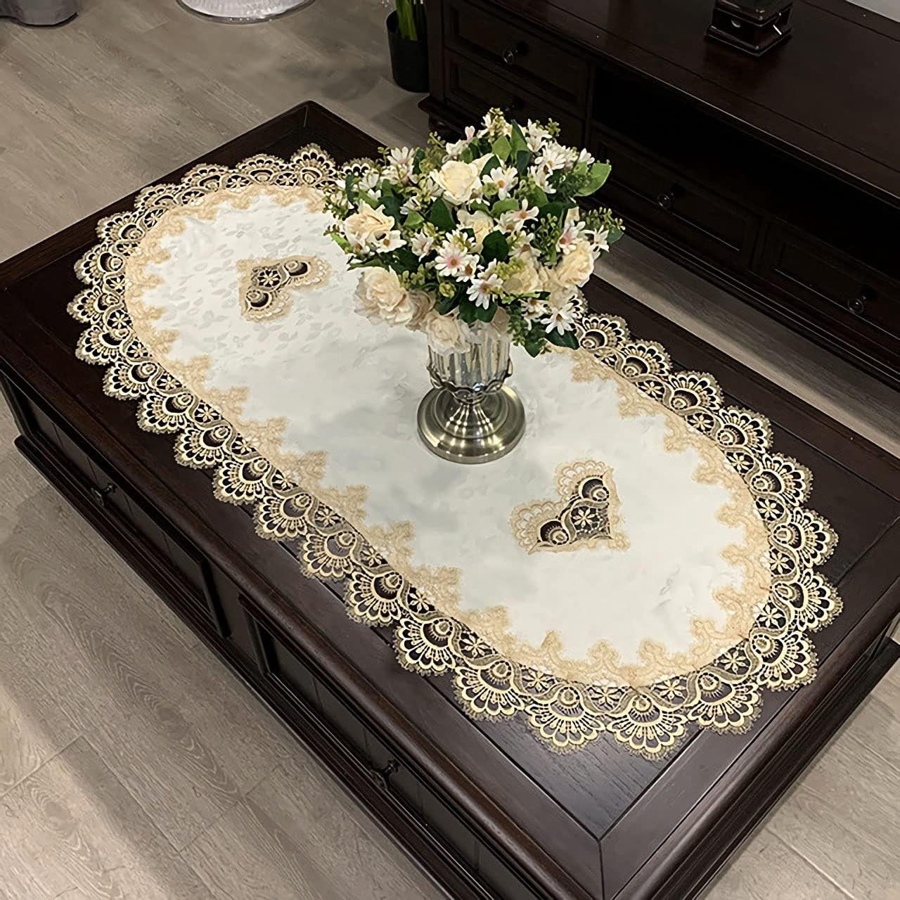 CAILDANL Bedside Tablecloth Lace Doilies for Side Table Cloth Runner ...