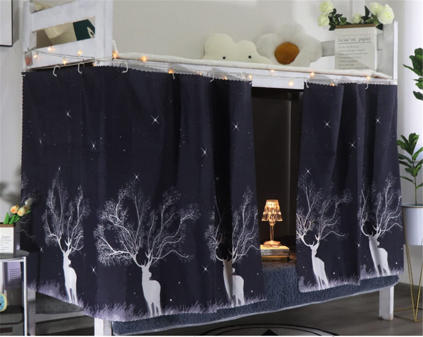 CAILDANL Bunk Bed Curtains Dormitory Room Lightproof Decorative Roomate ...