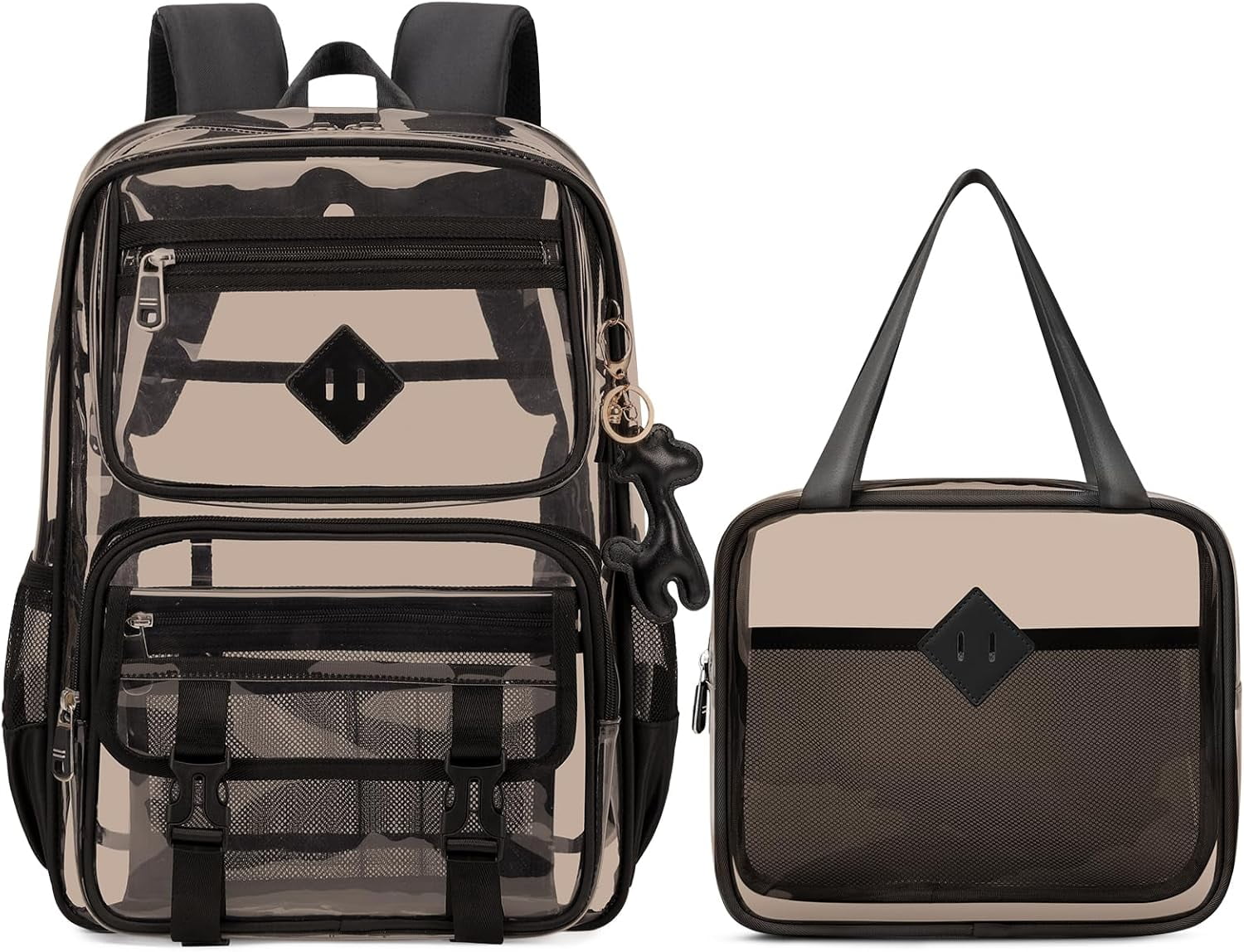 CAILDANL Clear Backpack for School, PVC Clear Bookbag Heavy Duty ...