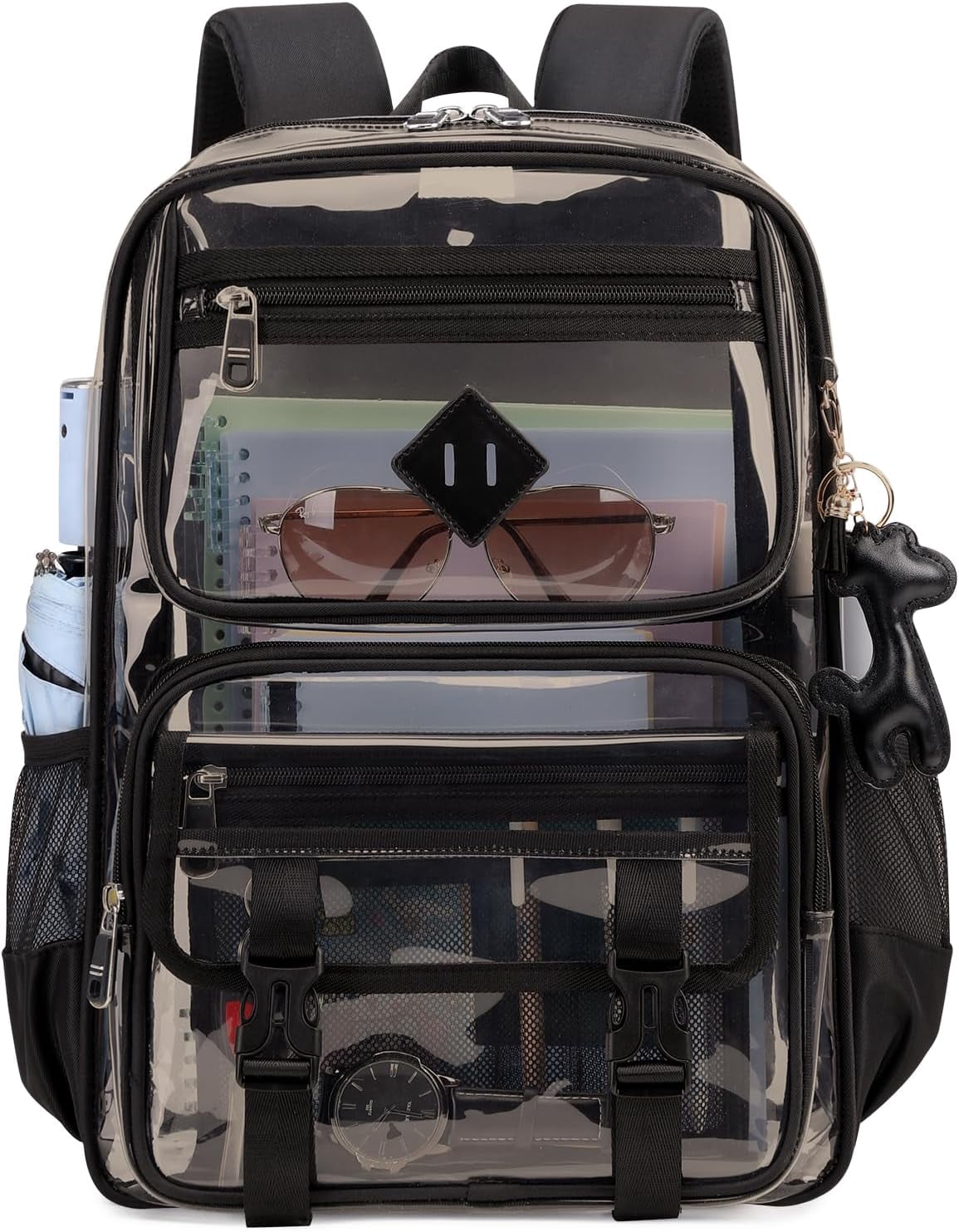CAILDANL Clear Backpack for School, PVC Clear Bookbag Heavy Duty ...
