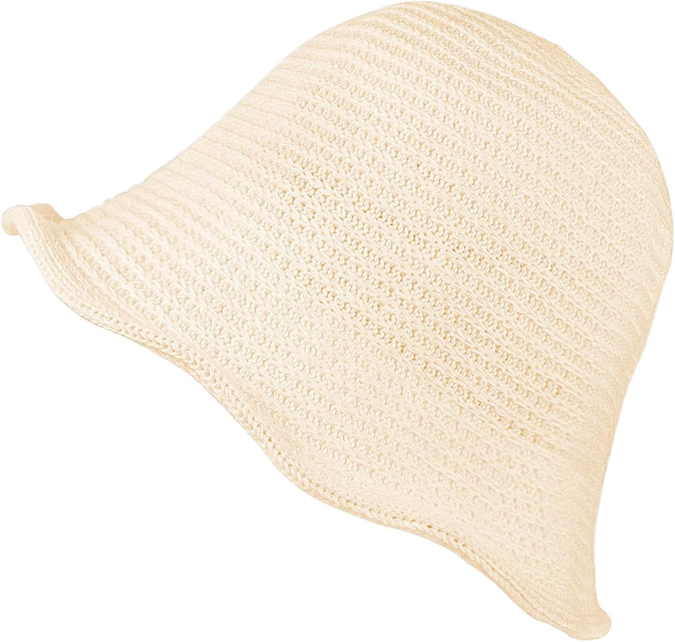 CAILDANL Crochet Bucket Hat Knit Braided Floppy Soild Color Cap for ...