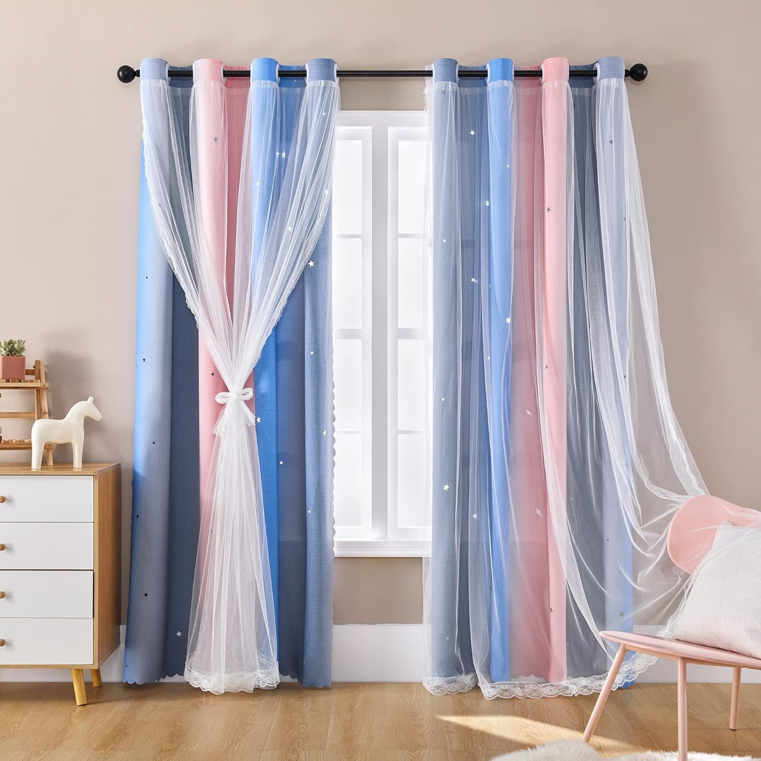 CAILDANL Curtains for Girls Bedroom Kids Room Unicorn Princess Theme ...