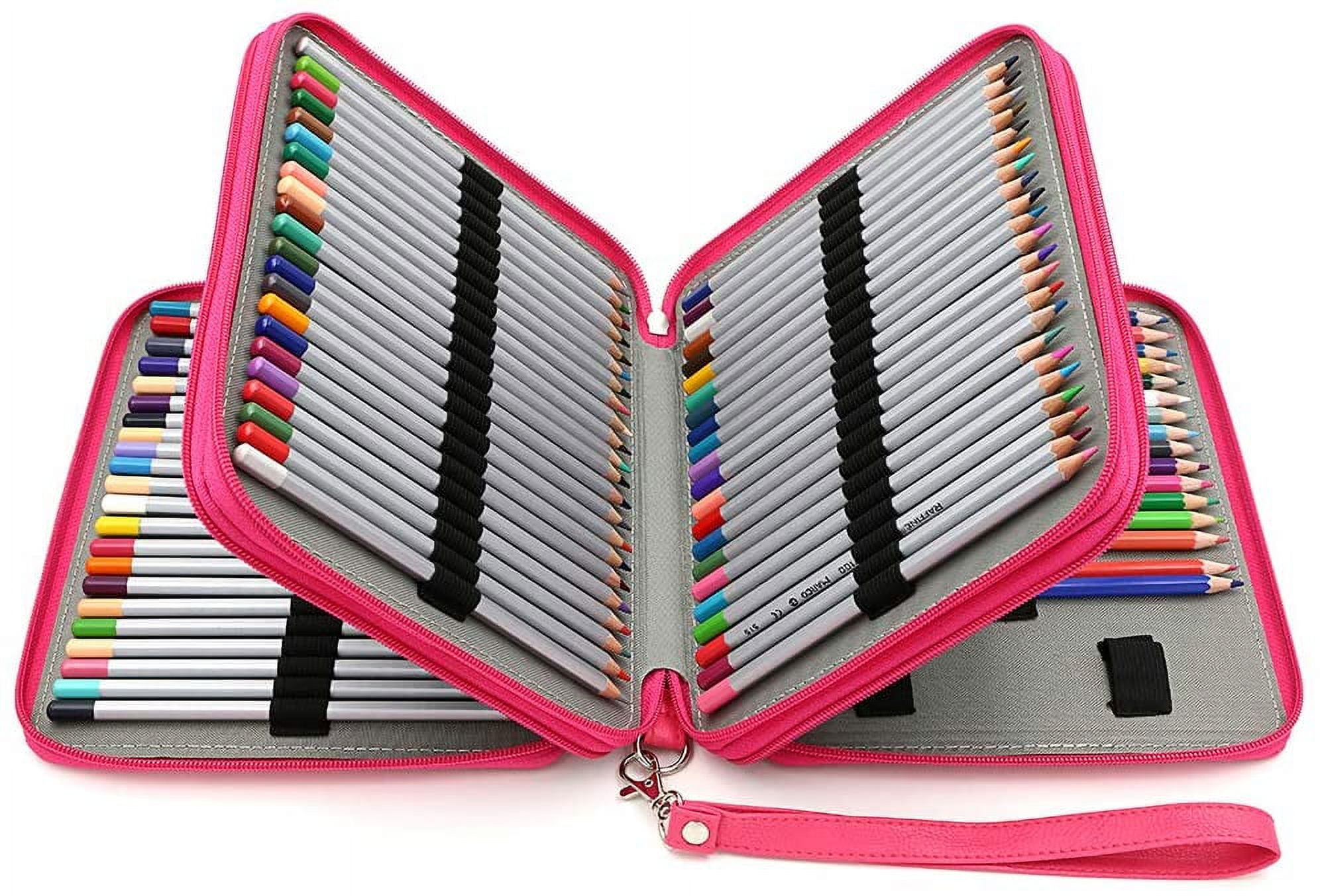 CAILDANL Deluxe PU Leather Pencil Case For Colored Pencils - 120 Slot ...