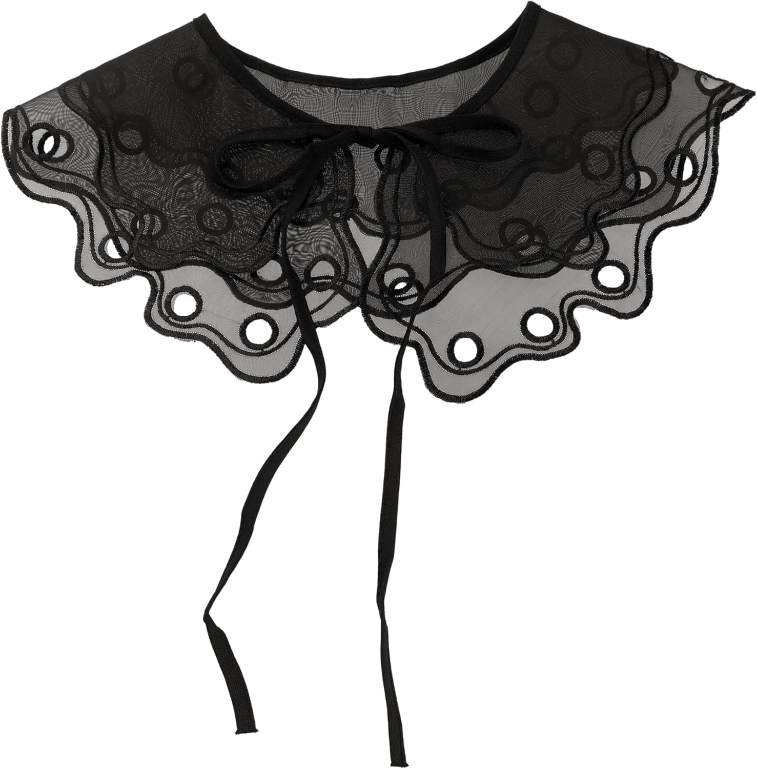 CAILDANL Detachable Fake Collar, Semi-Sheer Embroidery Mini Cape Choker ...