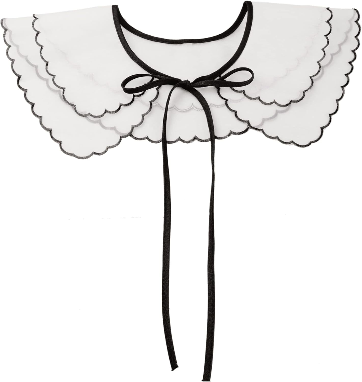 CAILDANL Detachable Fake Collar, Semi-Sheer Embroidery Mini Cape Choker ...