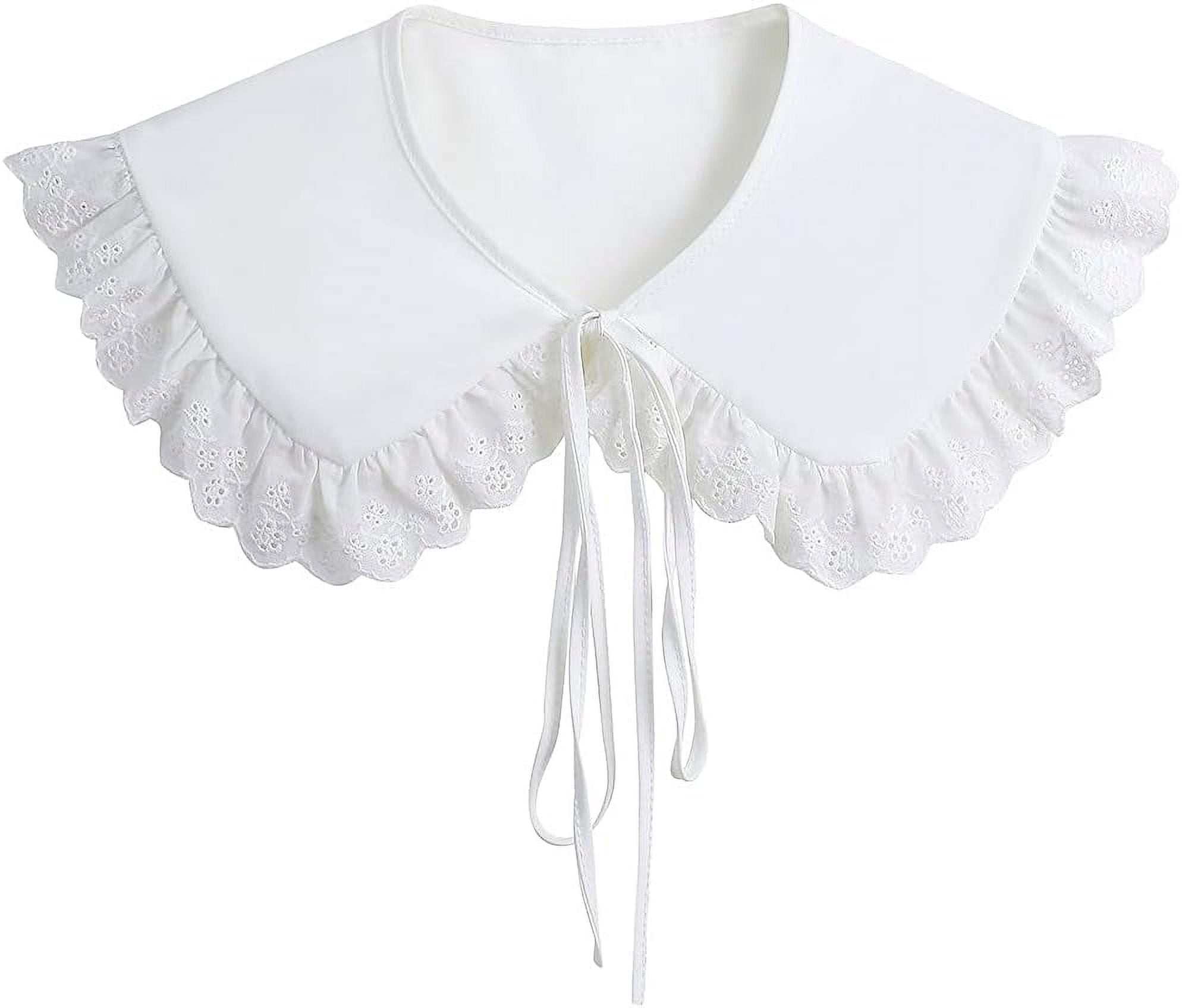 CAILDANL Detachable False Collar Embroidery Neck Ruff Mini Cape Collar ...