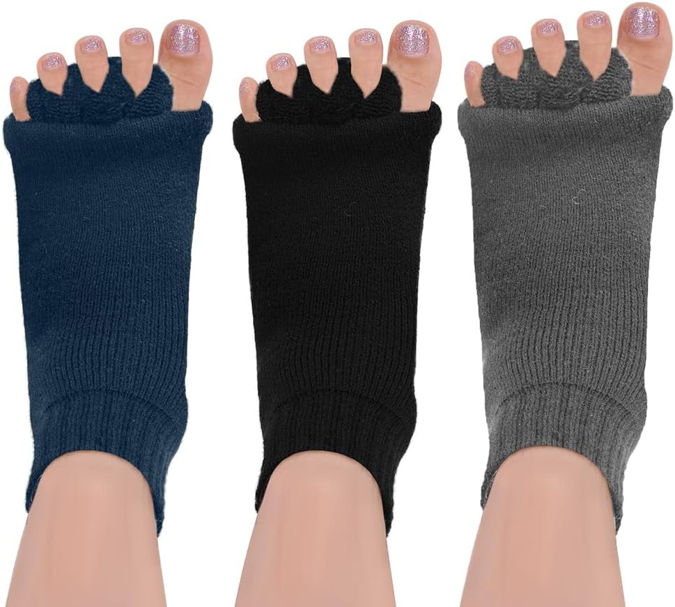 CAILDANL Five Toe Separator Socks for Men Yoga Foot Alignment Socks ...