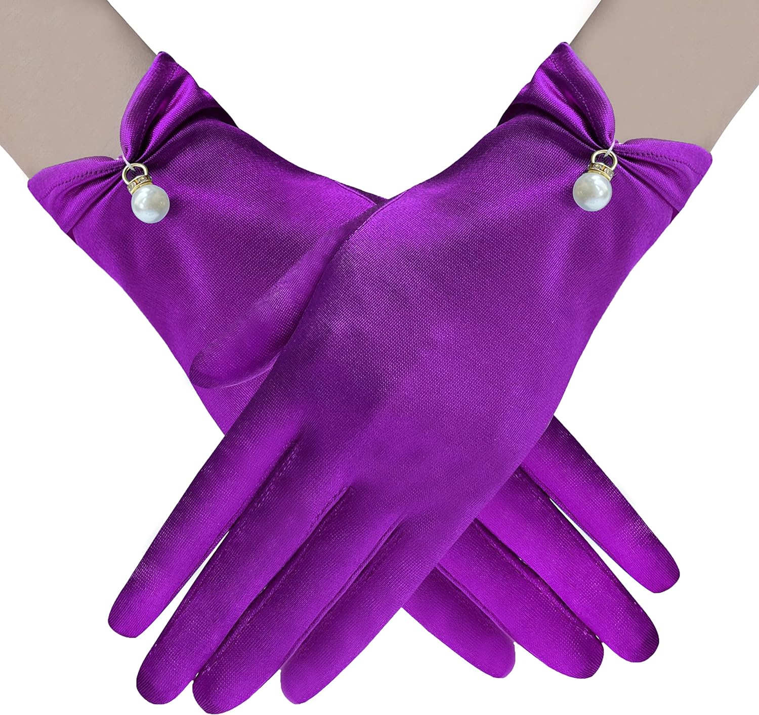 CAILDANL Floral Lace Gloves for Bridal Elegant Short Wrist Gloves for ...