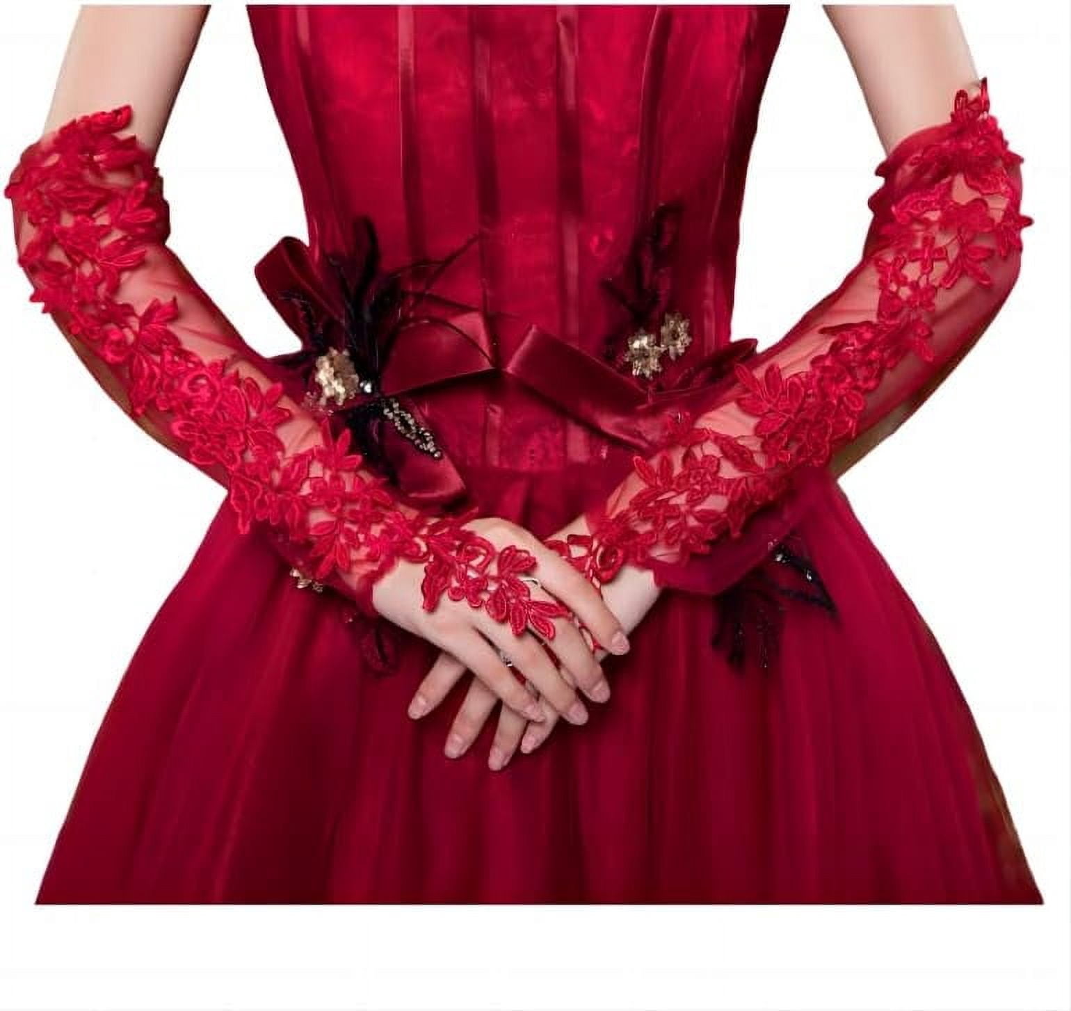 CAILDANL Lace Fingerless Gloves Long 19.68" Women Fingerless Lace ...