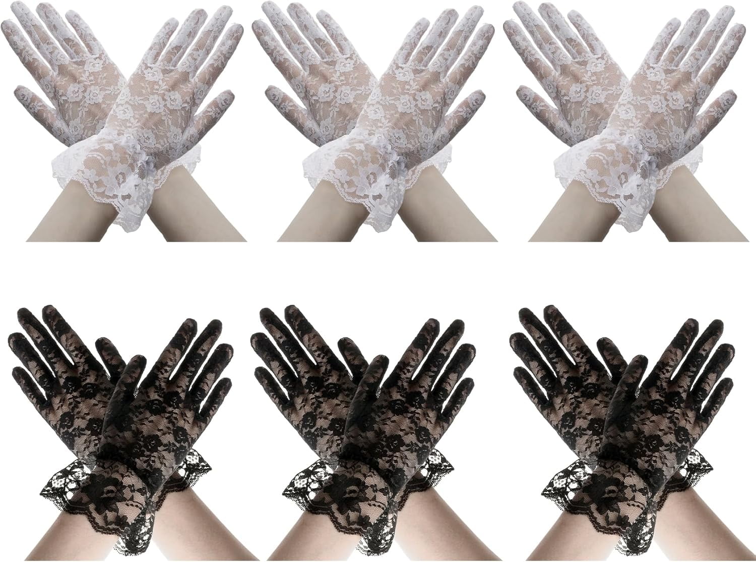 CAILDANL Lace Gloves - Women's Tea Party & Bridal Wedding Gloves ...