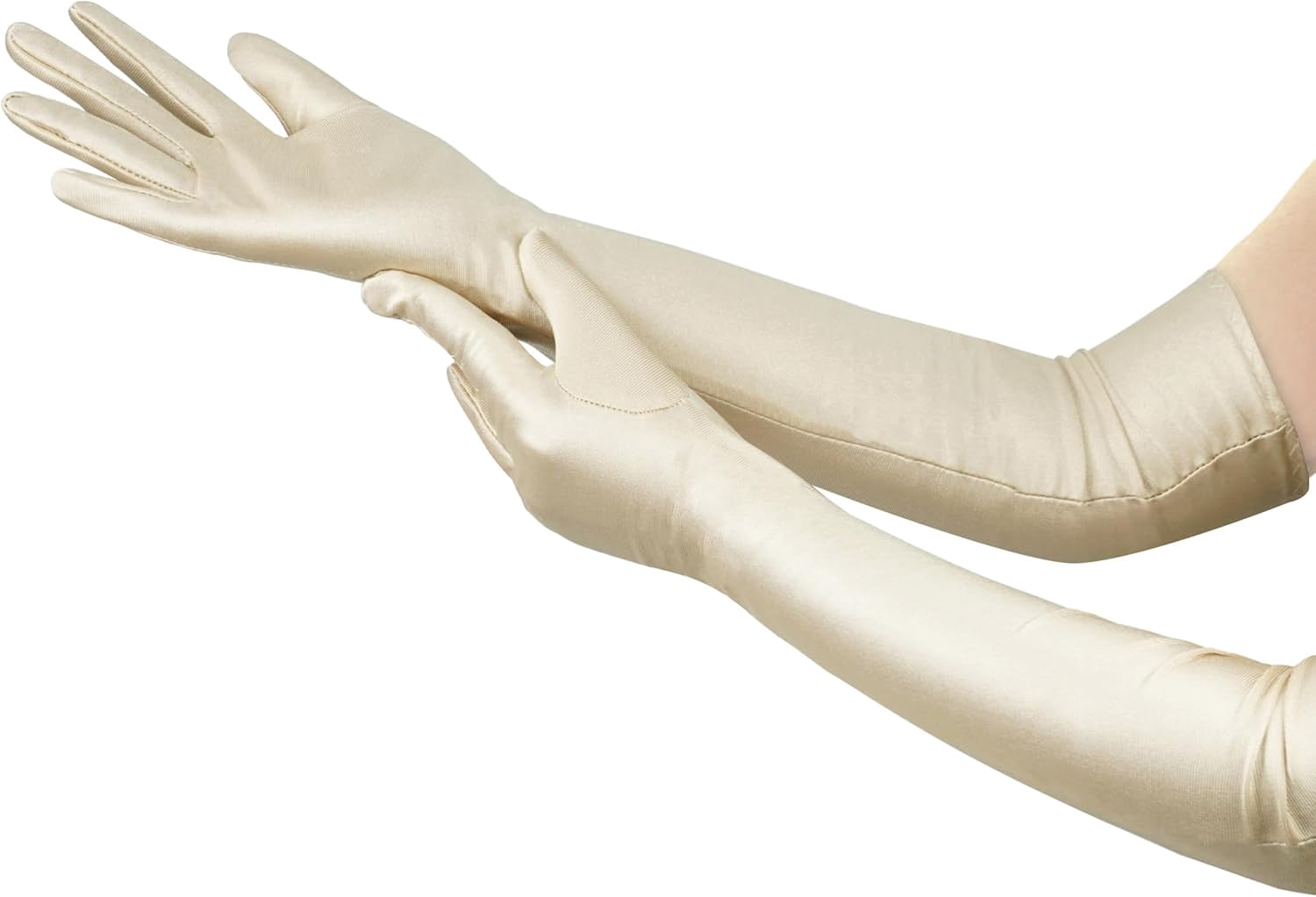 CAILDANL Long Black Opera Gloves for Women, 1920s Satin Stretchy Elbow ...