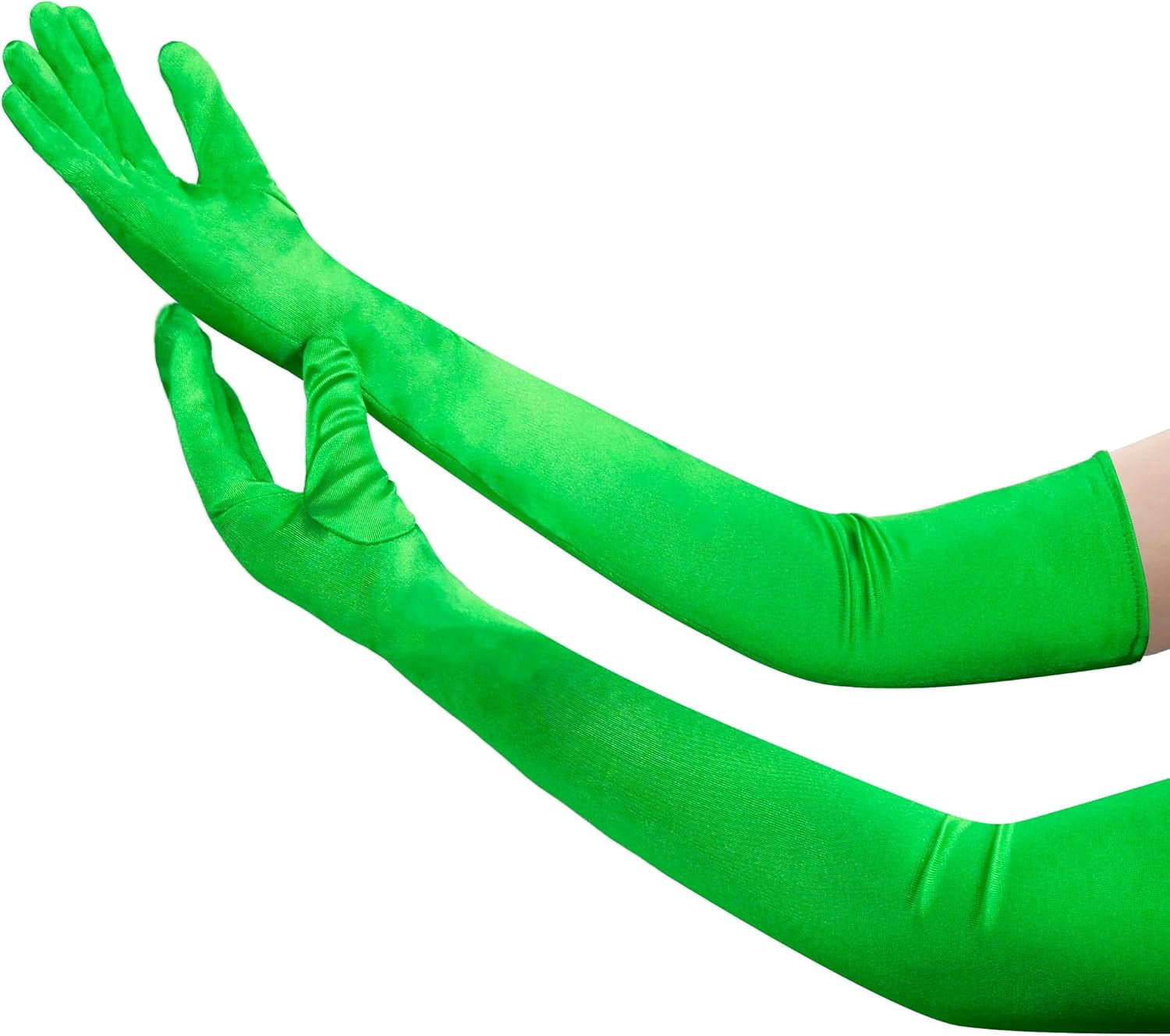 CAILDANL Long Black Opera Gloves for Women, 1920s Satin Stretchy Elbow ...