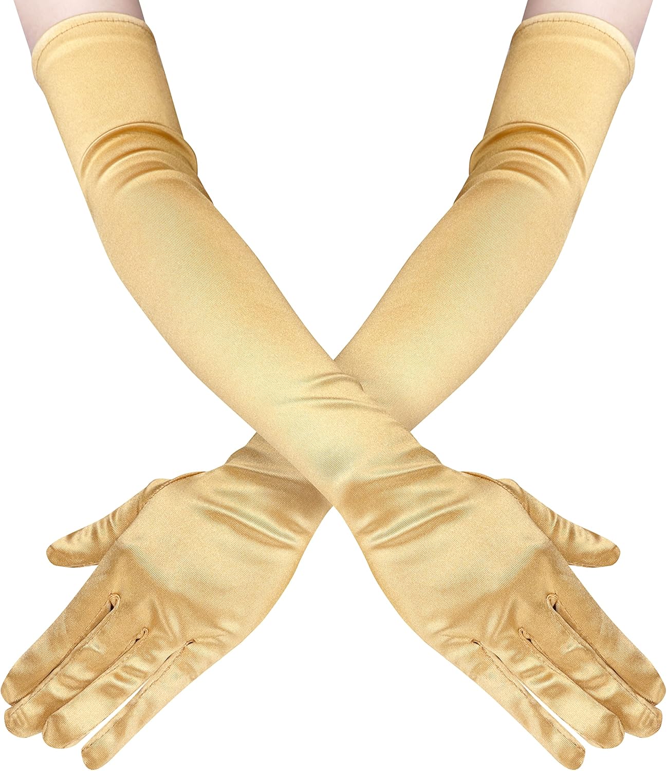 CAILDANL Long Opera Party Gloves for Women 1920s 20s Satin Gloves ...