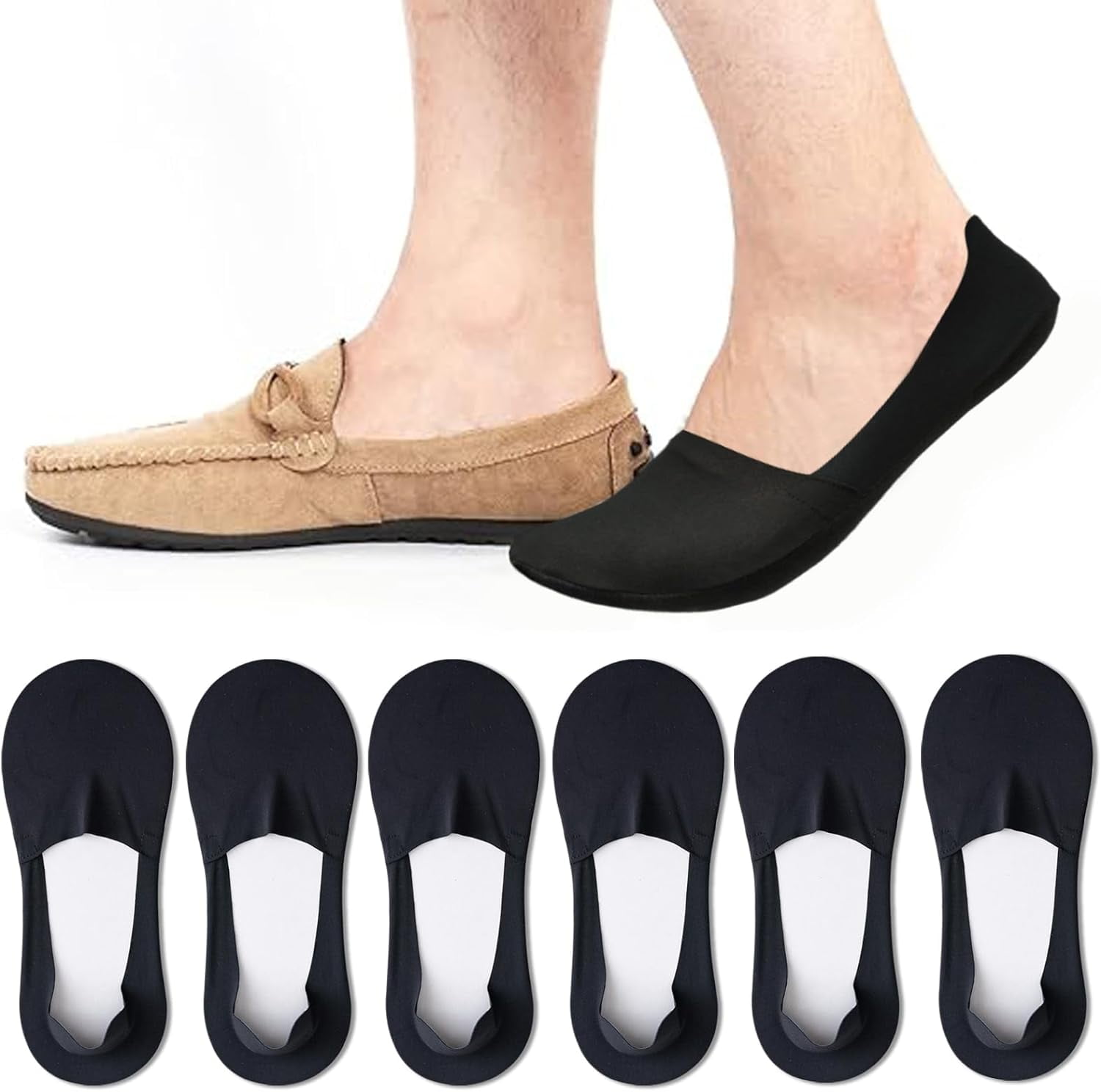 CAILDANL Men Thin No Show Socks for Loafer, Invisible Low Cut Liners No ...