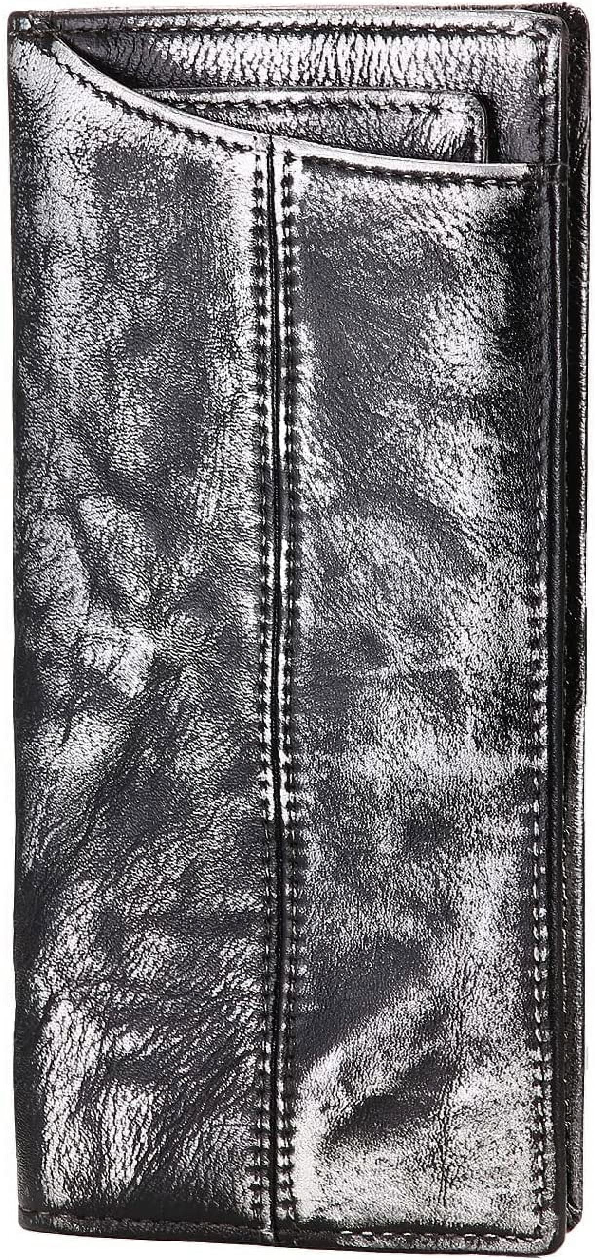 CAILDANL Mens Genuine Leather Bifold Wallet Organizer Checkbook Card ...