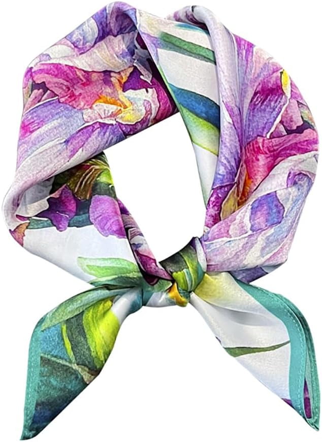 CAILDANL Mulberry Silk Scarfs Women Small Square Scarf 21" x 21 ...