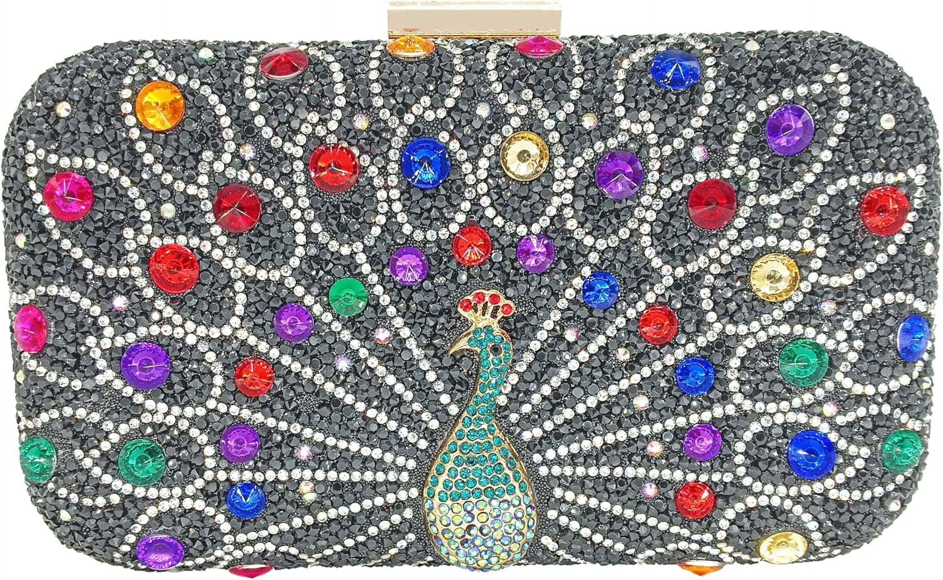 CAILDANL Rhinestone Clutch Purses for Women Evening Wedding Formal - Round Pearl Clasp Handbag ...