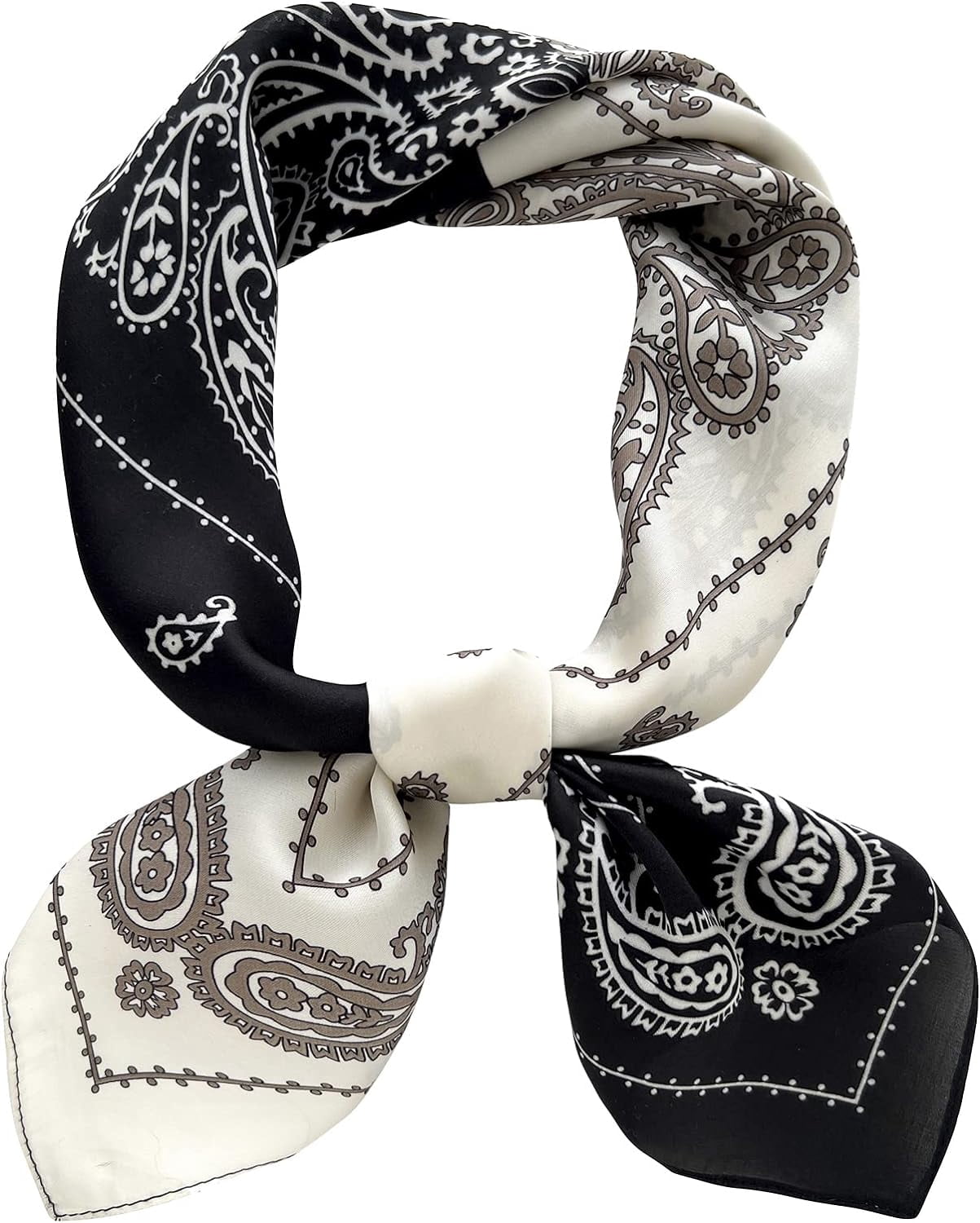 CAILDANL Silk Feeling Scarf Medium Square Satin Head Scarf for Women 27 ...