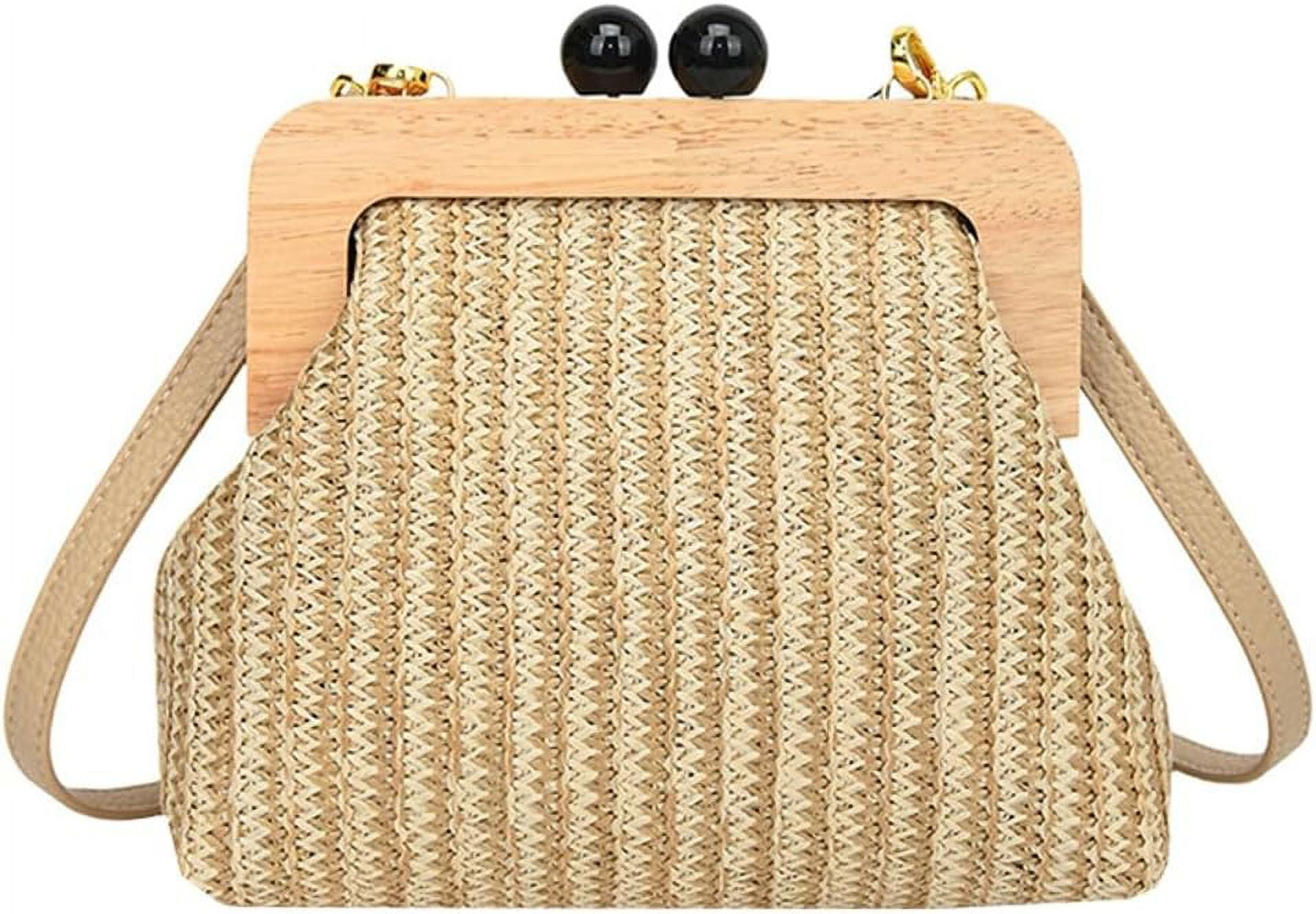 CAILDANL Straw Beach Bags For Women Summer Straw Cross-body Bag Raffia ...