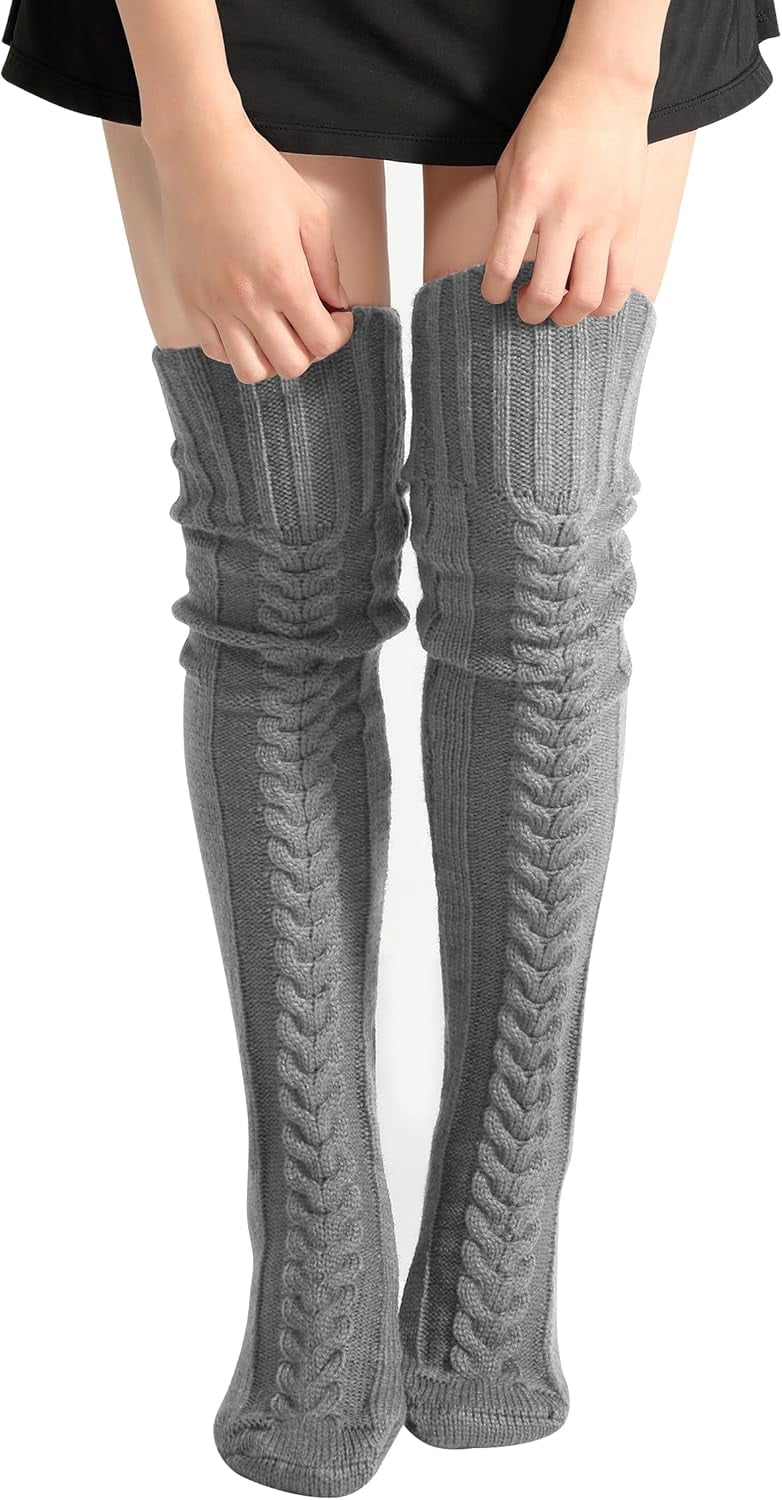 CAILDANL Thigh High Socks - Over Knee High Socks for Women, Knitted ...