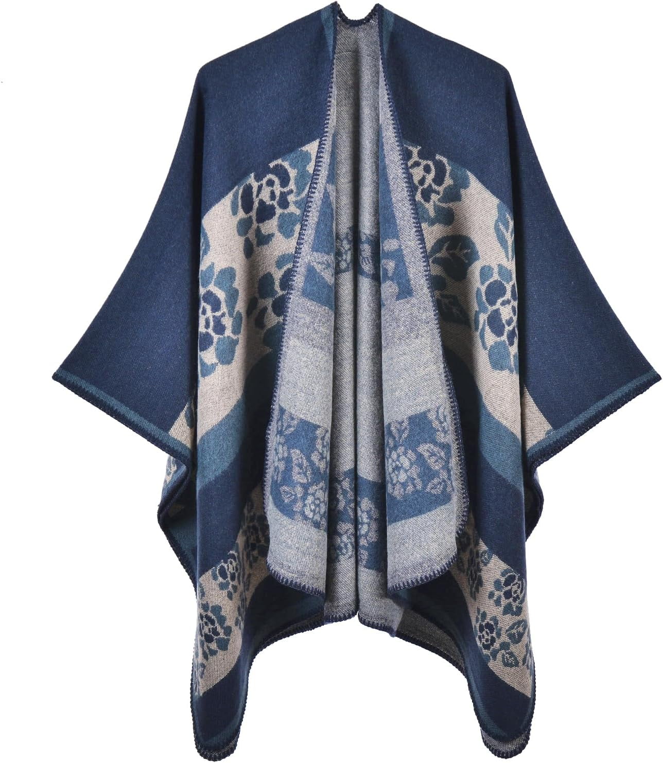 CAILDANL Women's Shawl Wraps Open Front Poncho Cape Oversized Sweaters Casual Cardigan Shawls ...