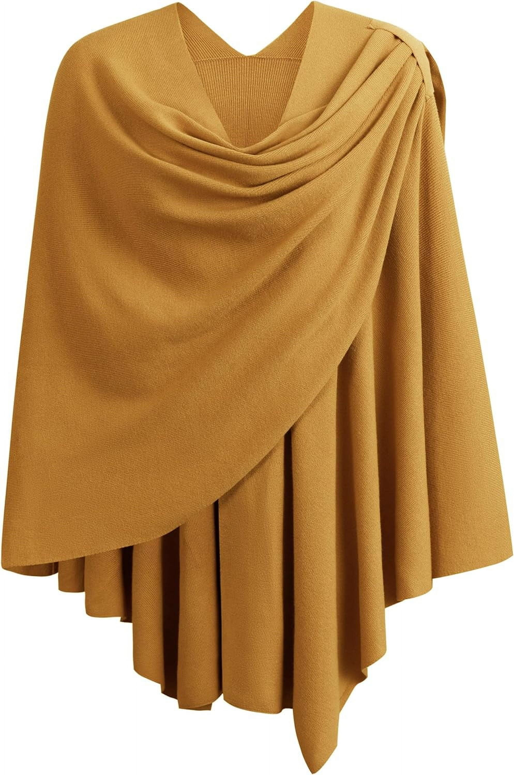 CAILDANL Womens Large Cross Front Poncho Sweater Wrap Topper Knitted Elegant Shawls Cape for ...