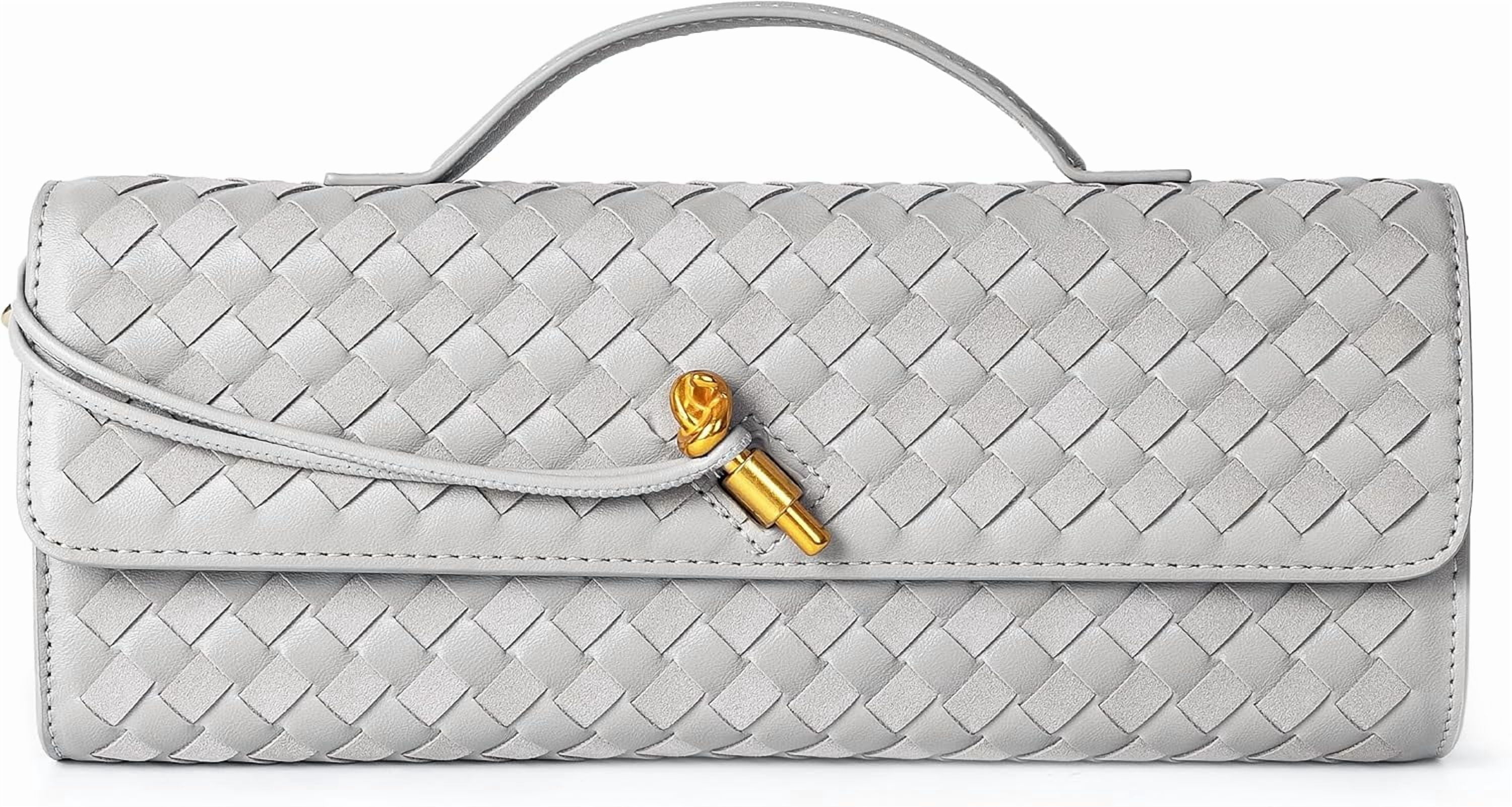 CAILDANL Woven Purse for Women Evening Clutch Woven Leather Handbags ...