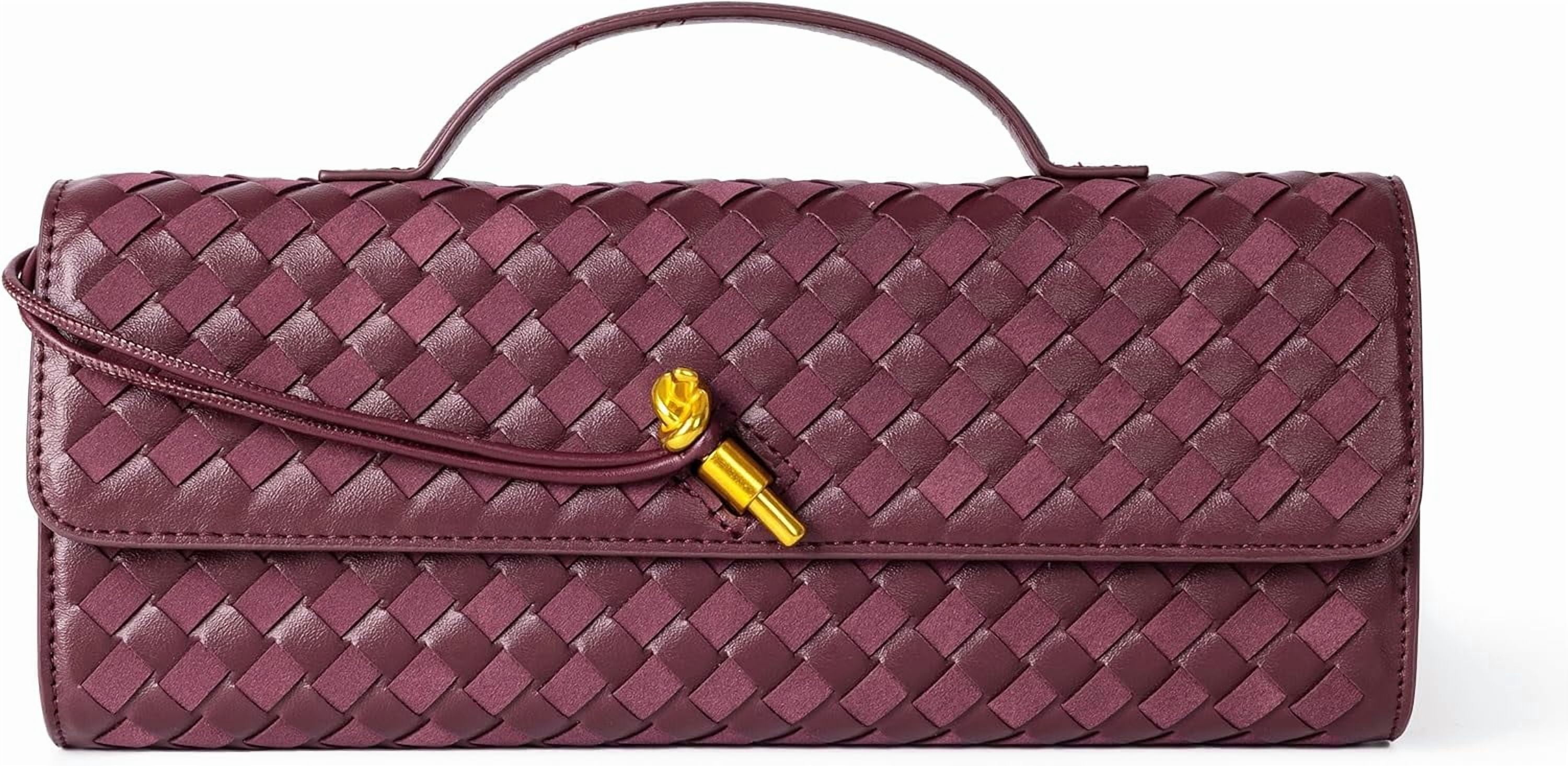 CAILDANL Woven Purse for Women Evening Clutch Woven Leather Handbags ...