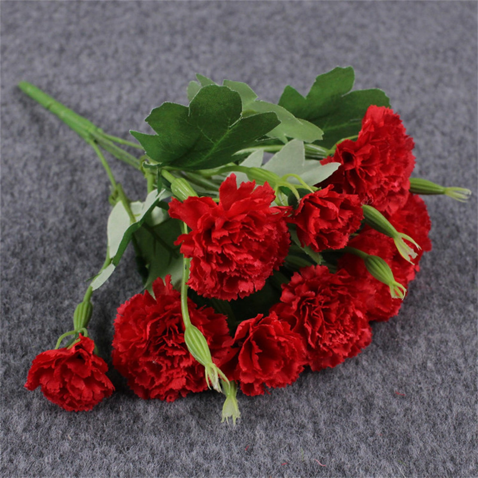 CAIMYY 10 Heads Artificial Carnation Flowers Bouquet Real Touch Silk ...