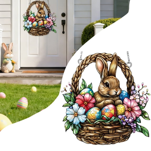 CAIMYY Acrylic Easter Decorations Bunny Egg Hanging Ornaments For Home ...