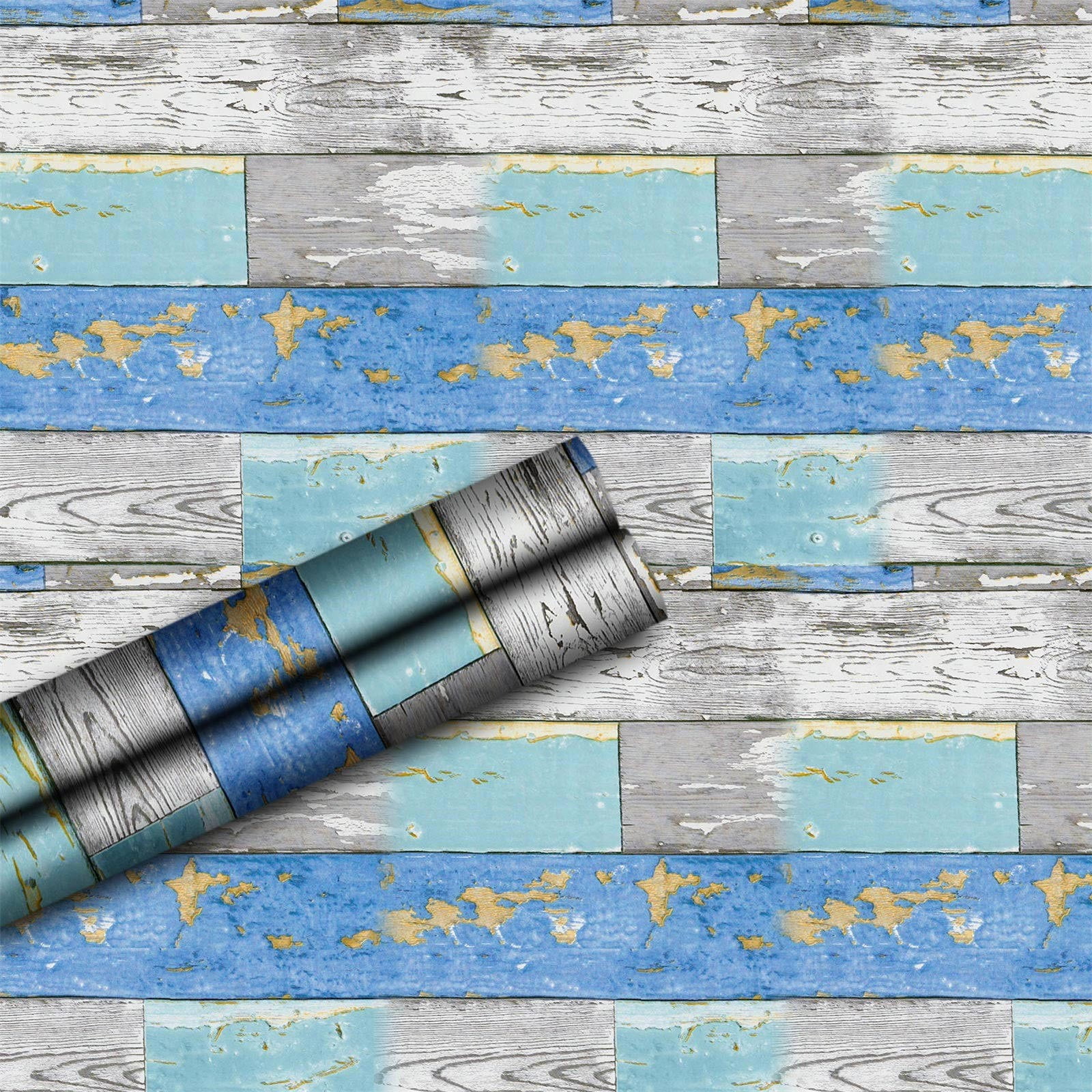 CAIMYY Faux Wood Peel and Stick Wallpaper, Shiplap Vinyl Wall Sticker ...