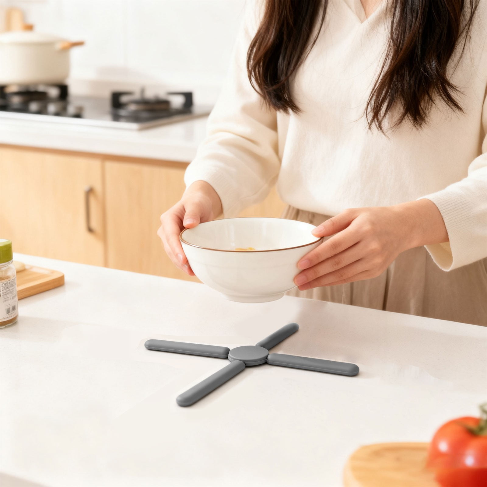 CAIMYY Foldable Silicone Trivet Mat For Hot Pots And Pans, Heat ...